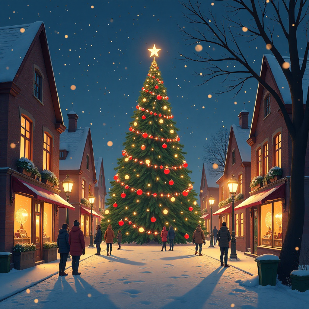 Urban Christmas Background Scene Image Template - AI Designs by MolyPix.AI