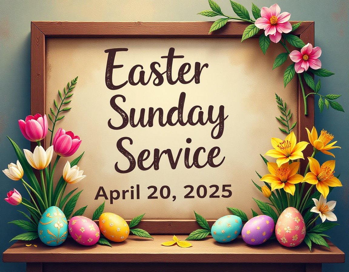 Church Easter Sunday 2025 Date Image Template - AI Designs by MolyPix.AI