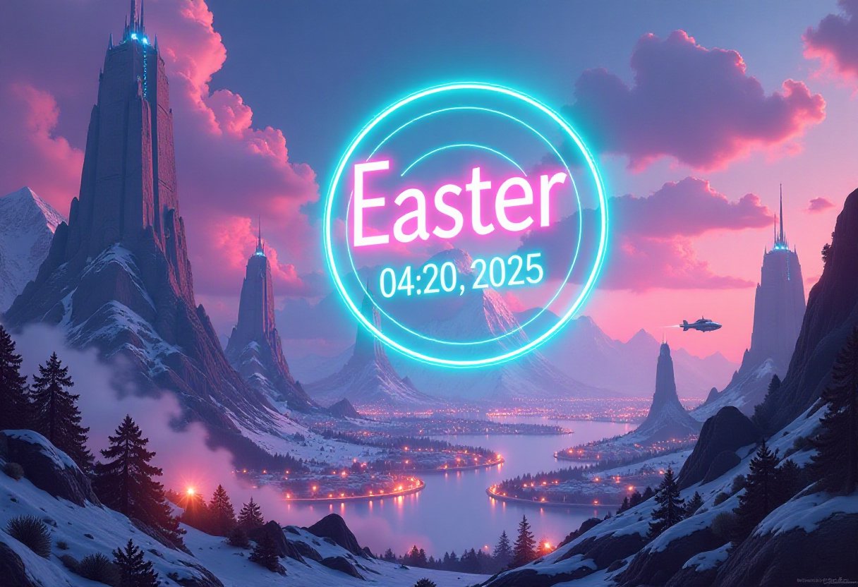 Futuristic Easter Sunday 2025 Date Image Template - AI Designs by ...