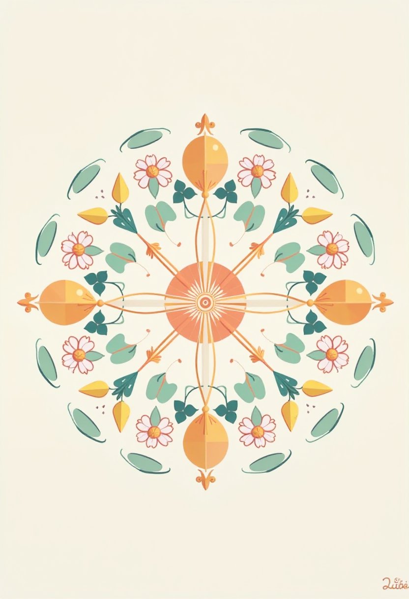 Easter Sunday Symbol Mandala Image Template - AI Designs by MolyPix.AI