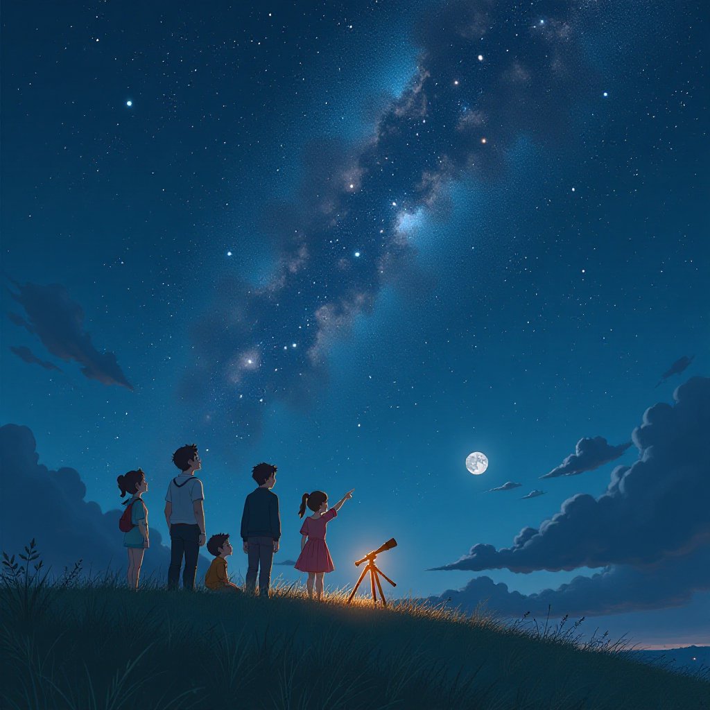 Stargazing Good Times Friends Image Template - AI Designs by MolyPix.AI