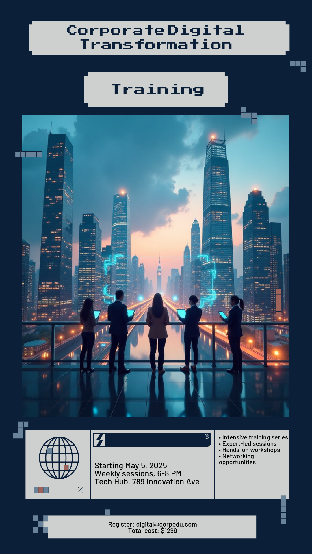 Corporate Digital Transformation Training Poster Template - AI Designs ...