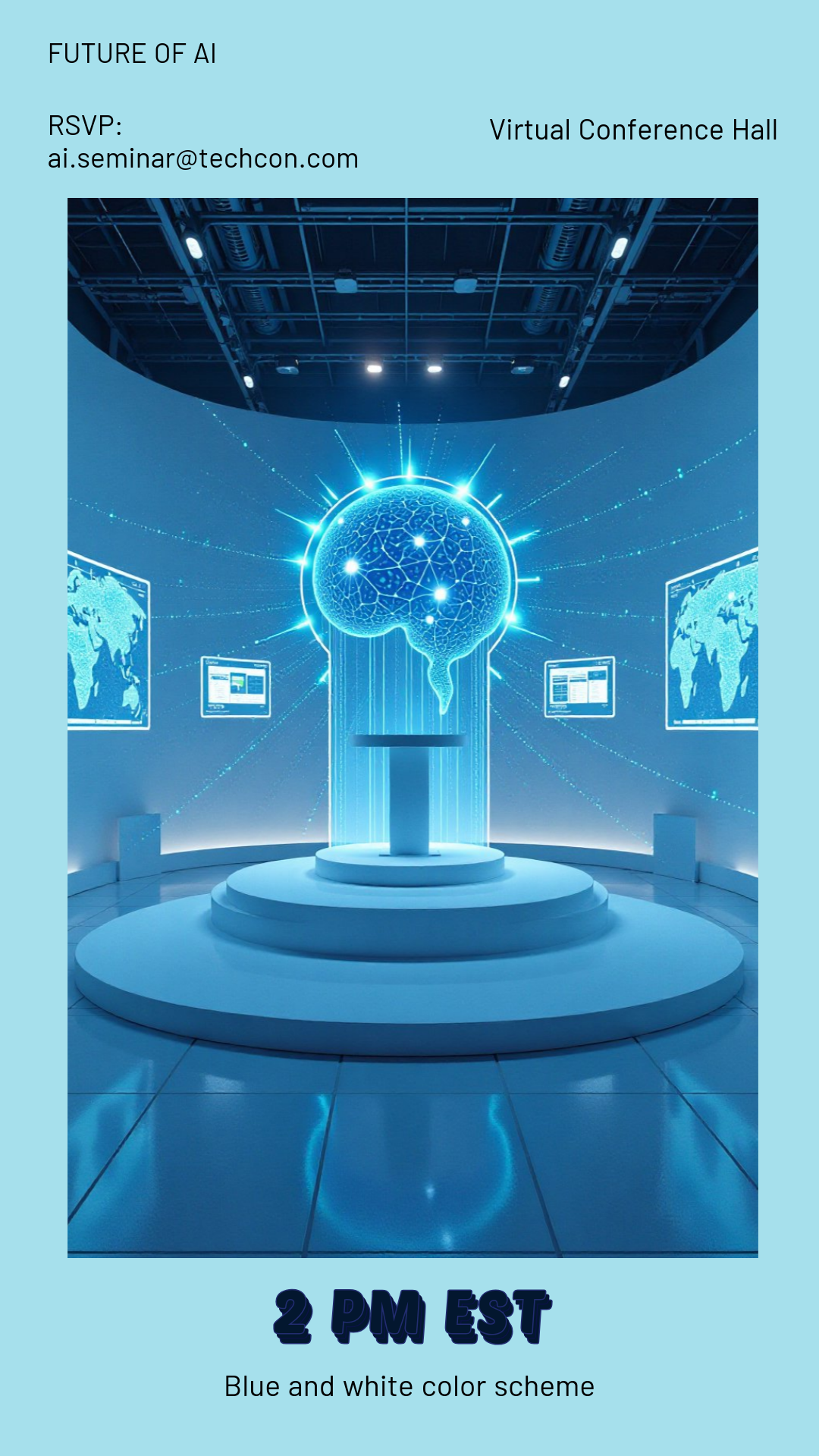 Future of AI Digital Seminar Poster Template - AI Designs by MolyPix.AI