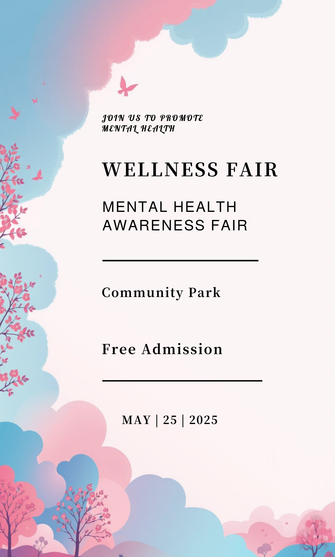 Mental Health Awareness Month Wellness Invitation Template - AI Designs ...