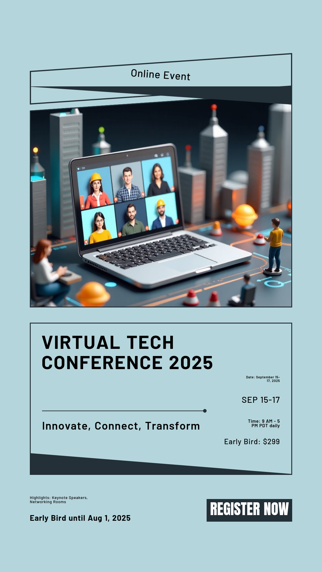 Virtual Tech Conference 2025 Poster Template - AI Designs by MolyPix.AI