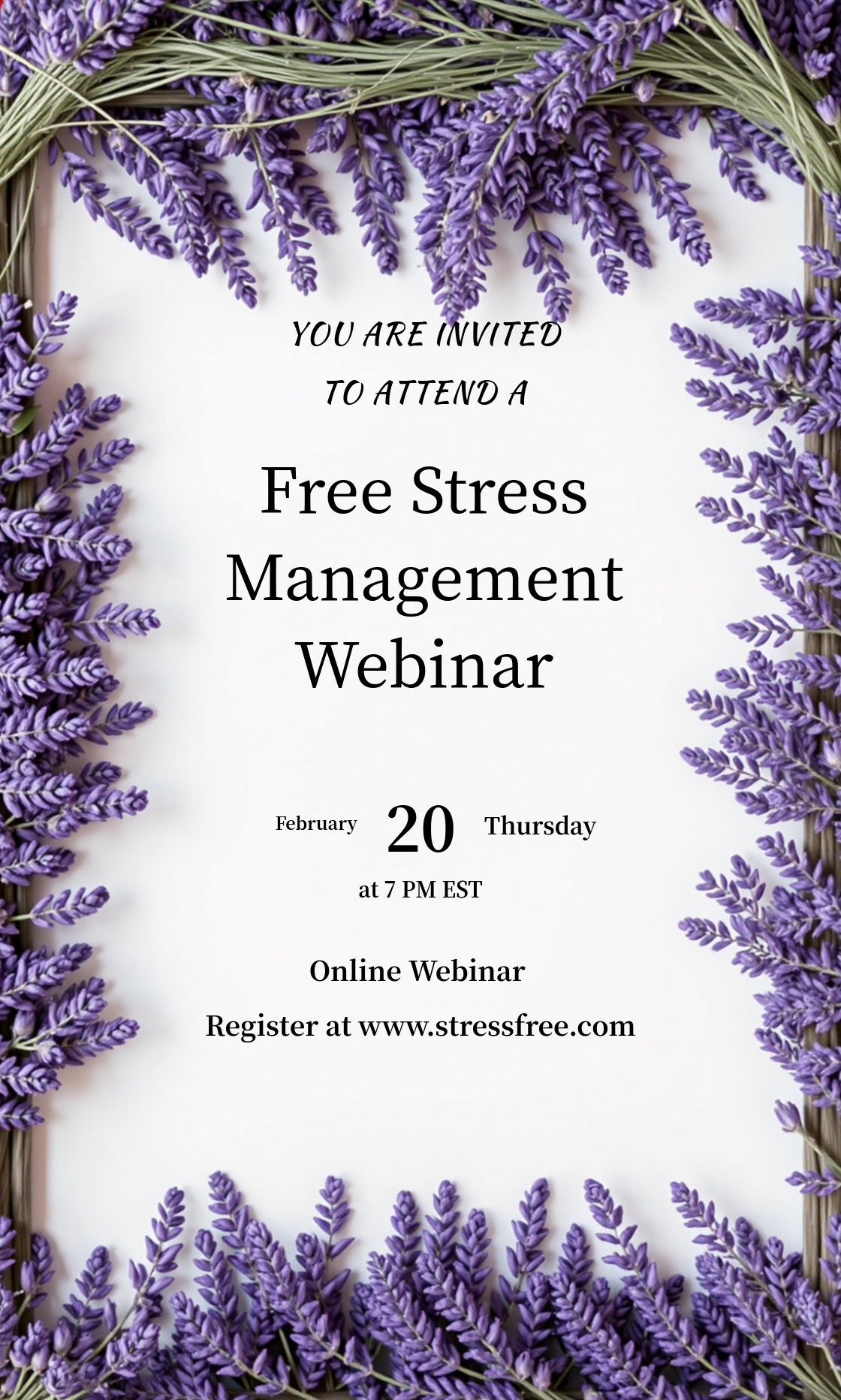 Free Stress Management Webinar Invitation Template - AI Designs by ...