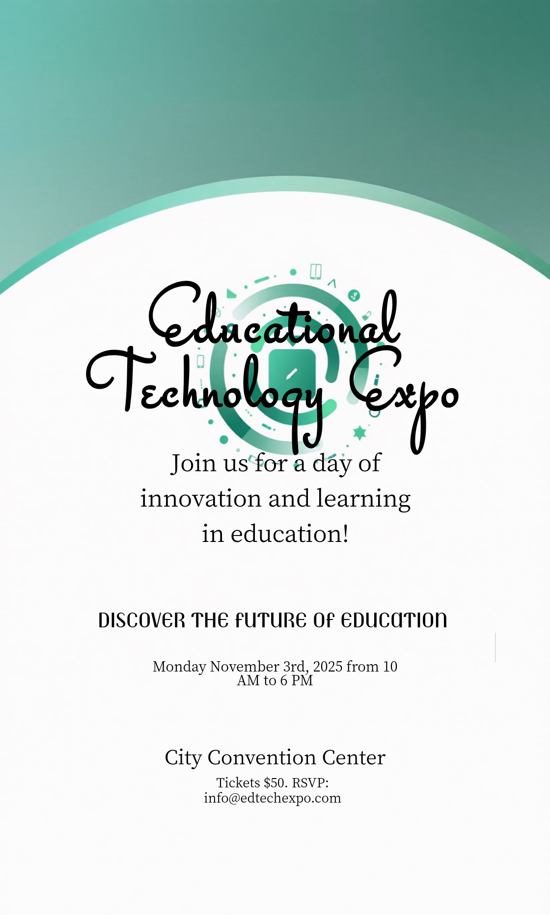 Educational Technology Expo Invitation Template - AI Designs by MolyPix.AI