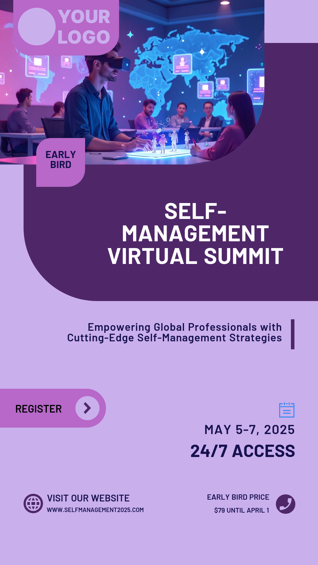 Virtual Self-Management 2025 Summit Poster Template - AI Designs by ...