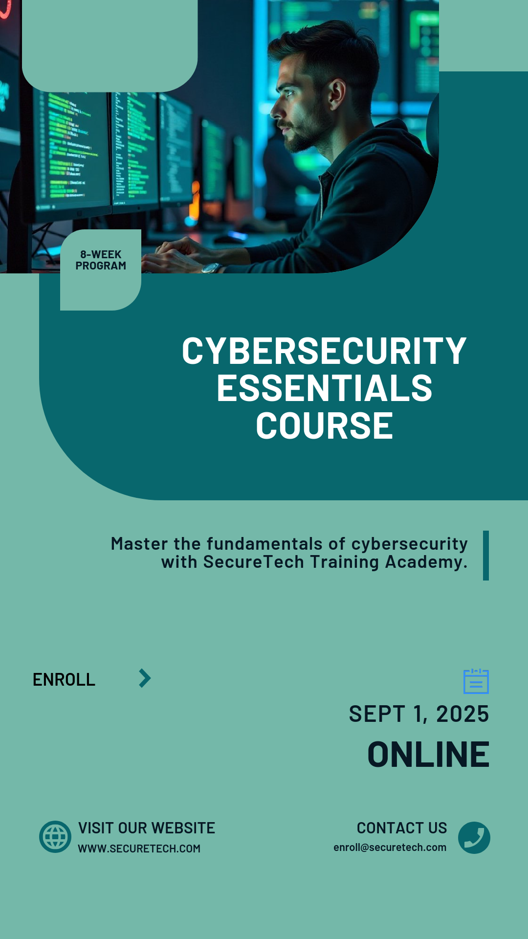 Cybersecurity Quality Technical Training Center Poster Template - AI ...