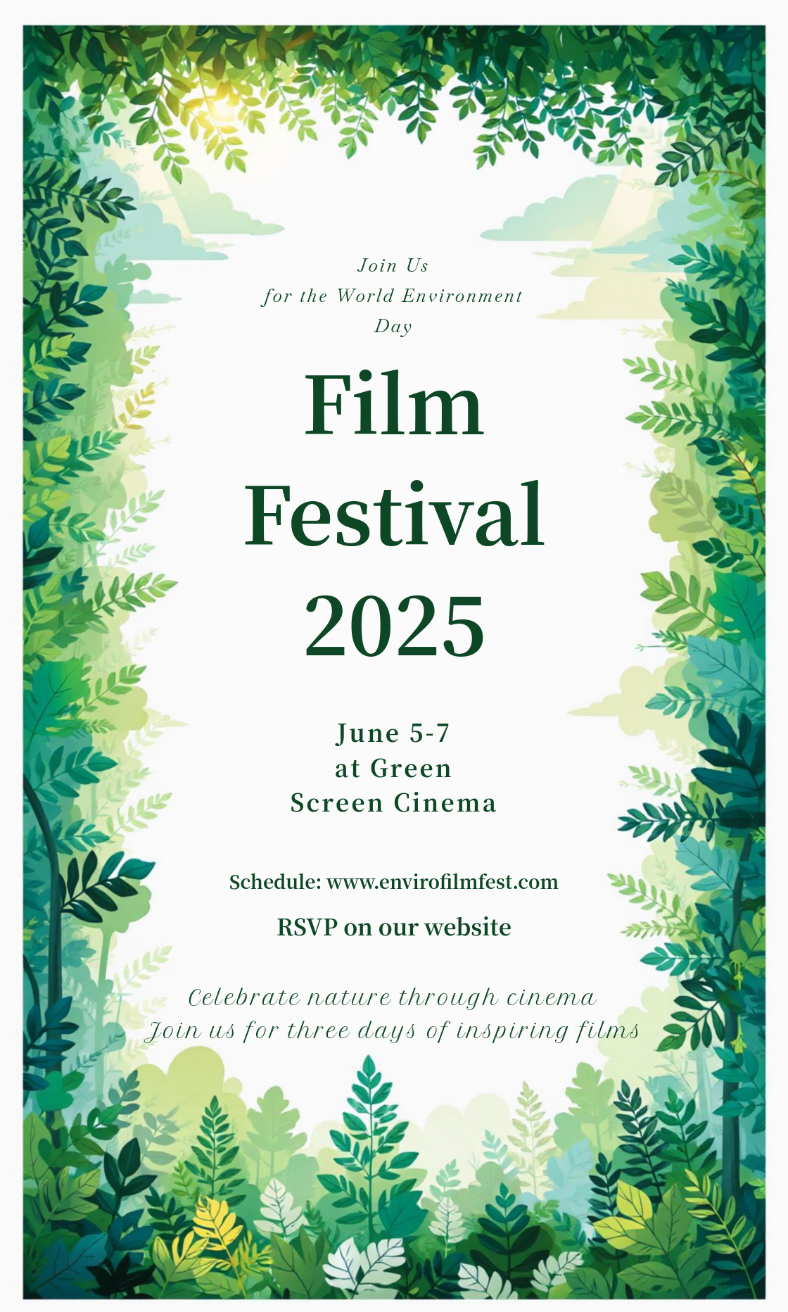 World Environment Day Film Festival Invitation Template - AI Designs by ...