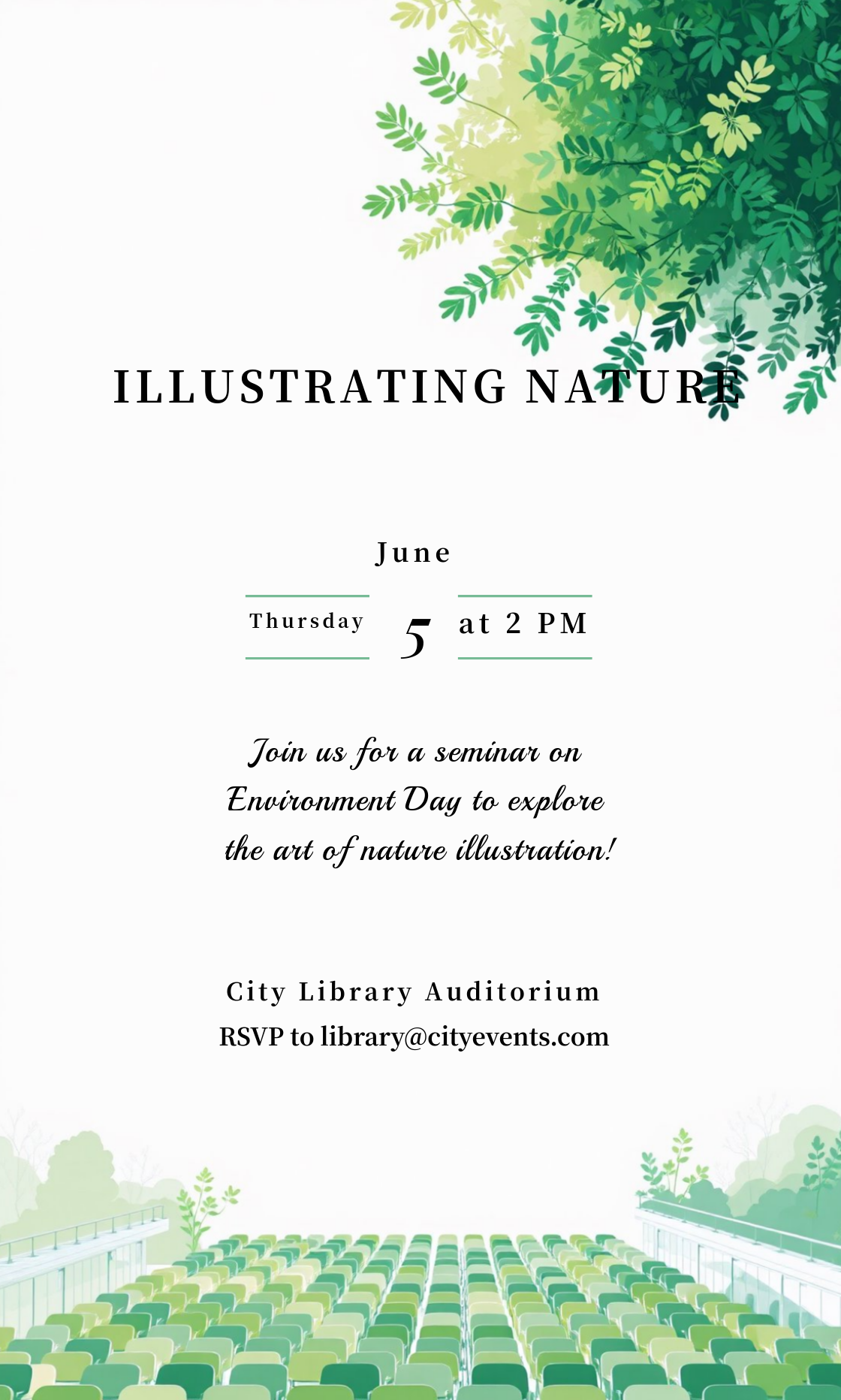Illustrating Nature Environment Day Seminar Invitation Template - AI ...