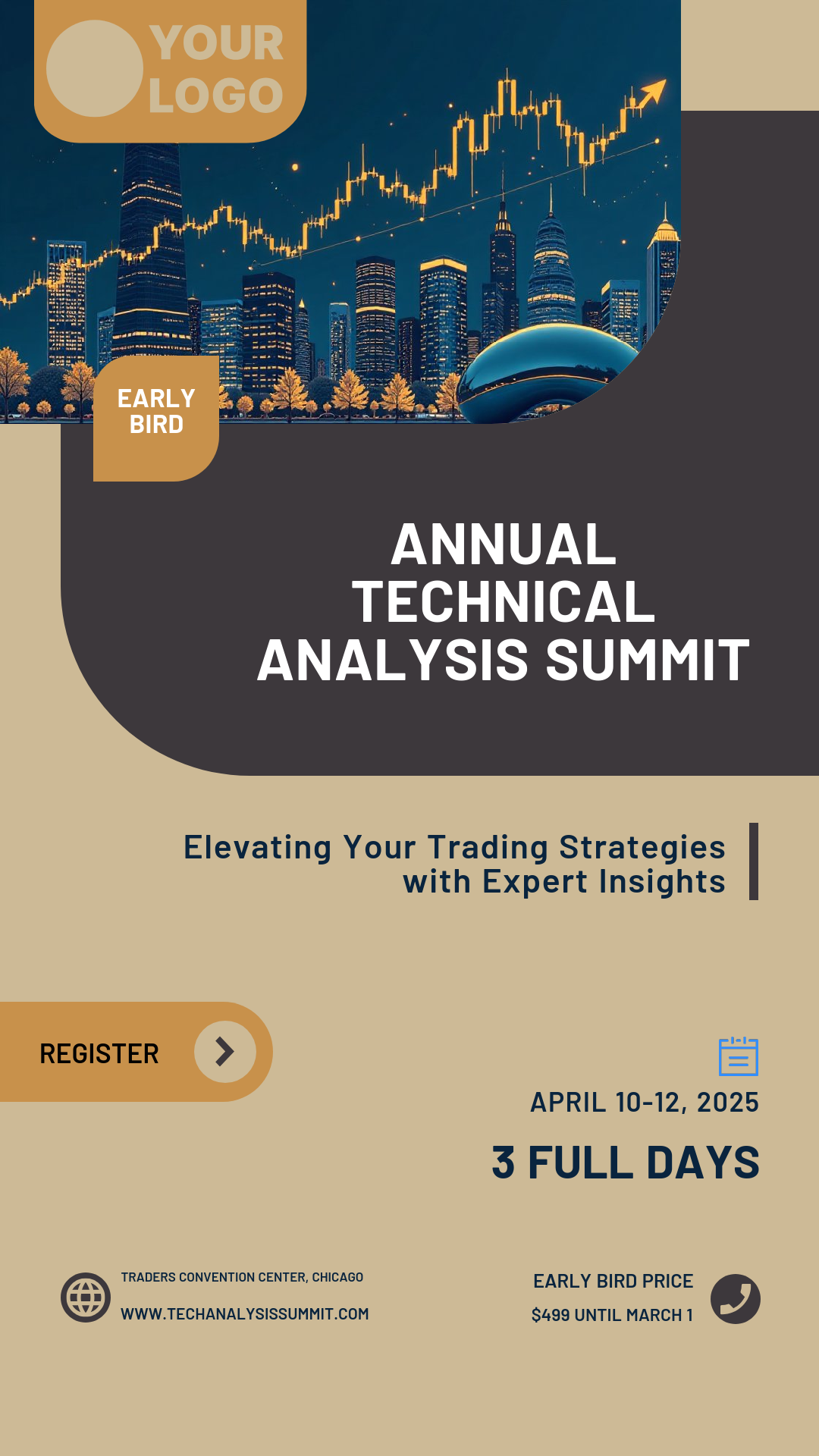 Annual Technical Analysis Summit Poster Template - AI Designs by MolyPix.AI