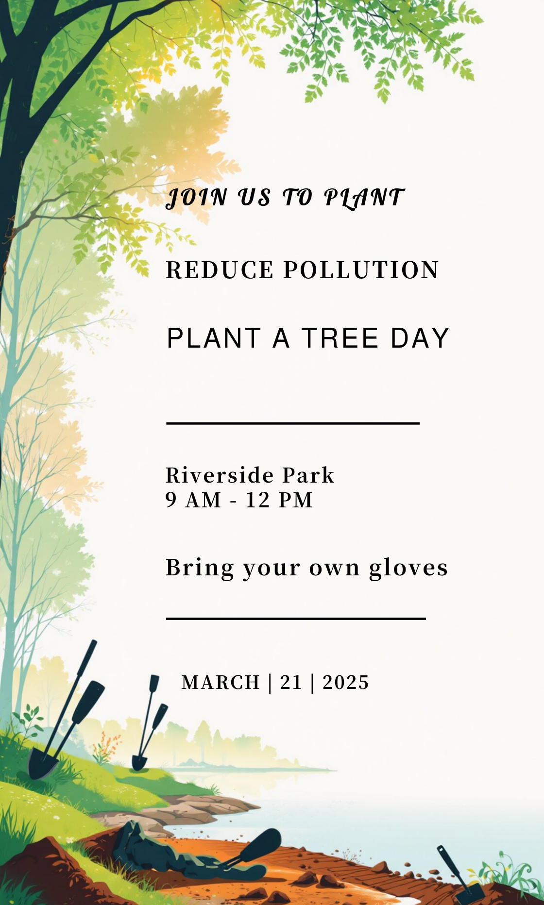 Plant a Tree Day Reduce Pollution Invitation Template - AI Designs by ...