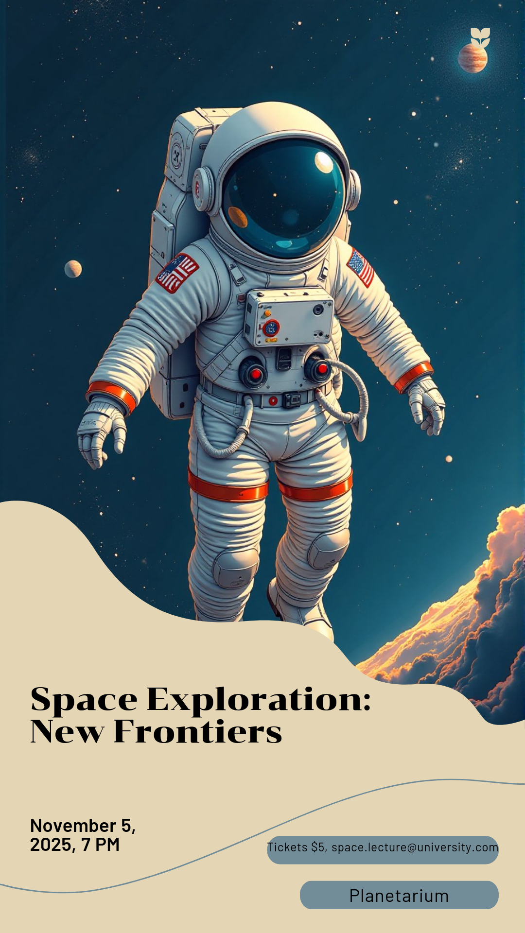 Space Exploration Academic Lecture 2025 Poster Template - AI Designs by ...