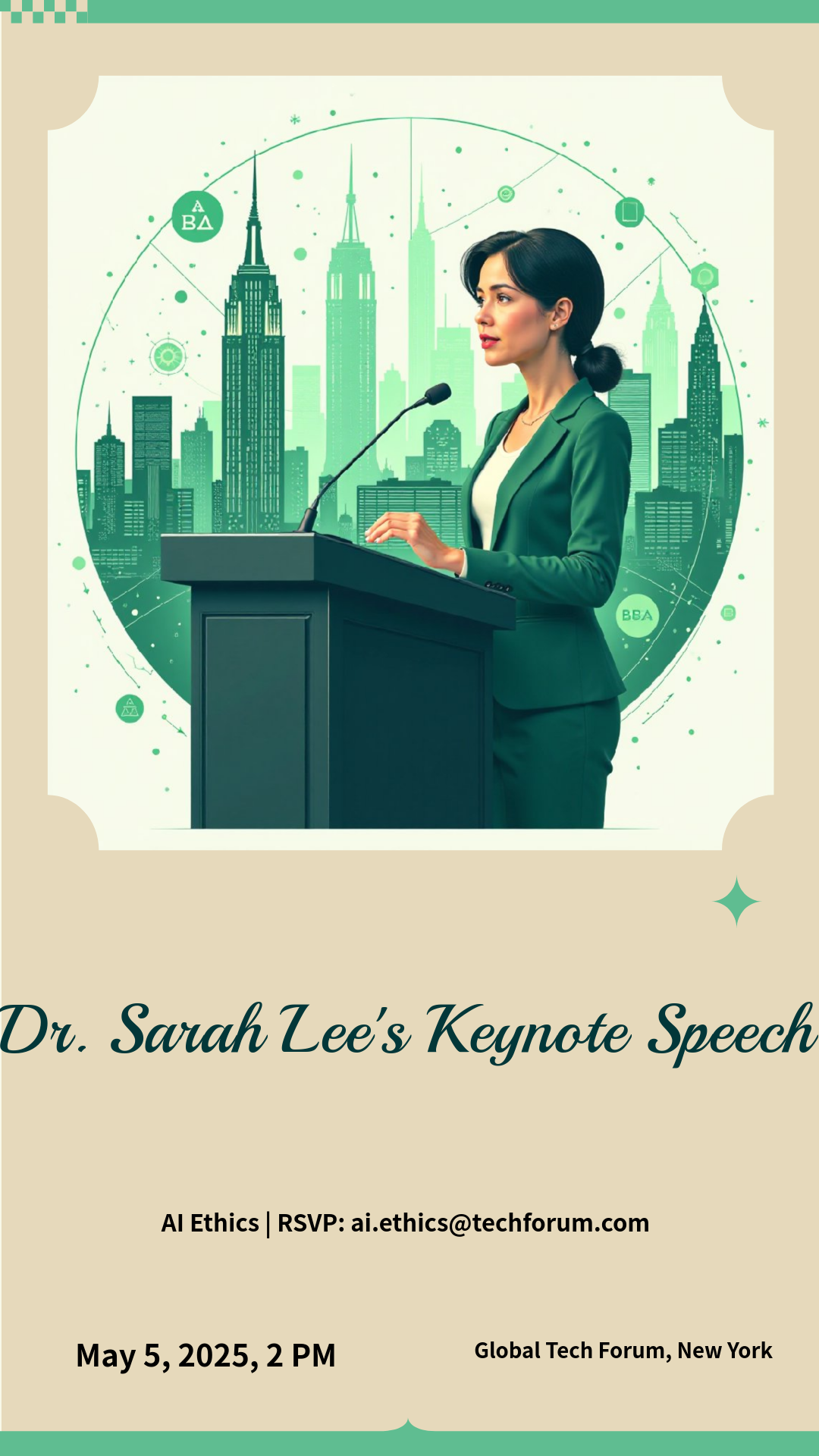 AI Ethics Keynote Speech 2025 Poster Template - AI Designs by MolyPix.AI