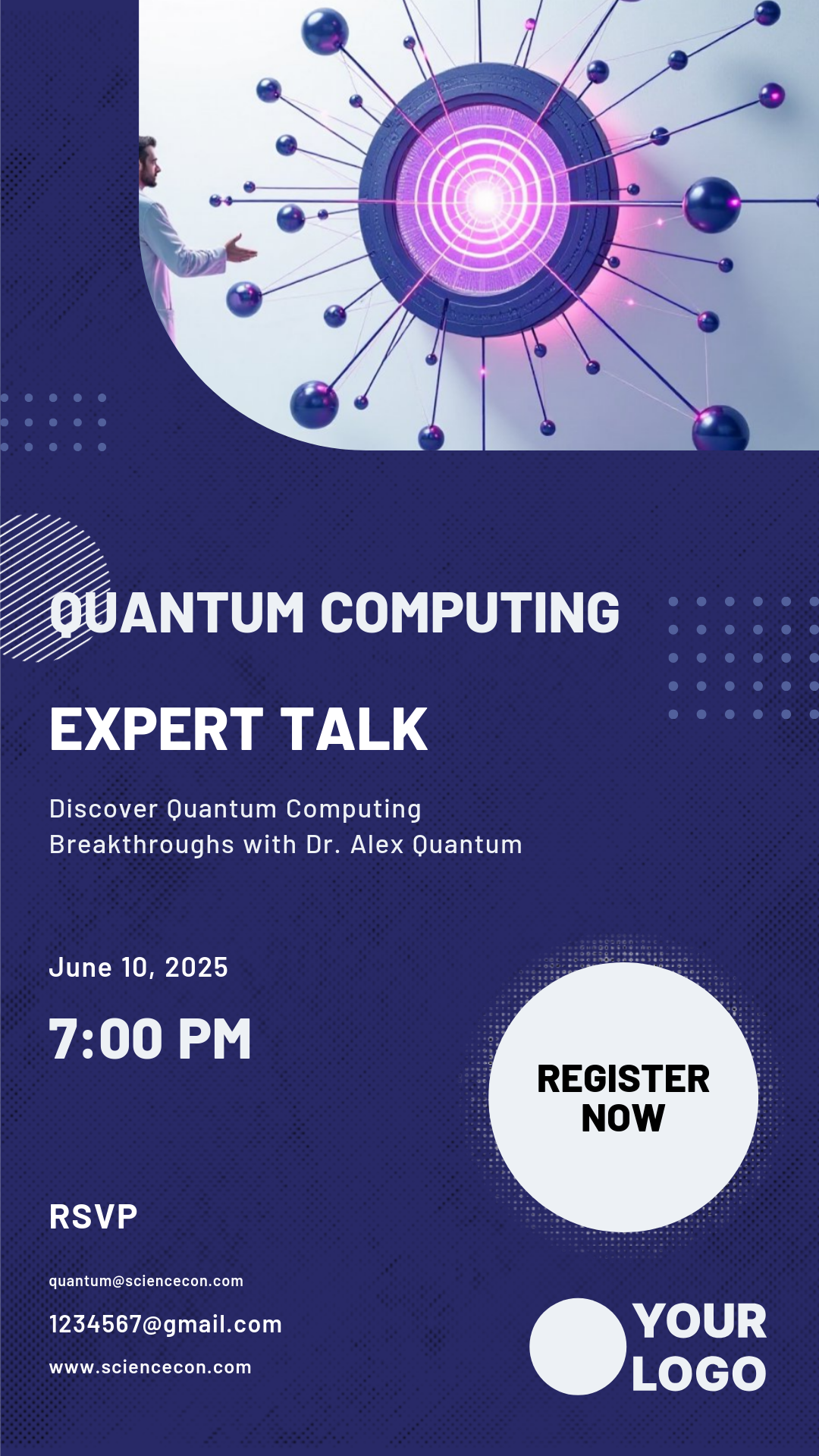 Quantum Computing Expert Talk 2025 Poster Template - AI Designs by MolyPix.AI