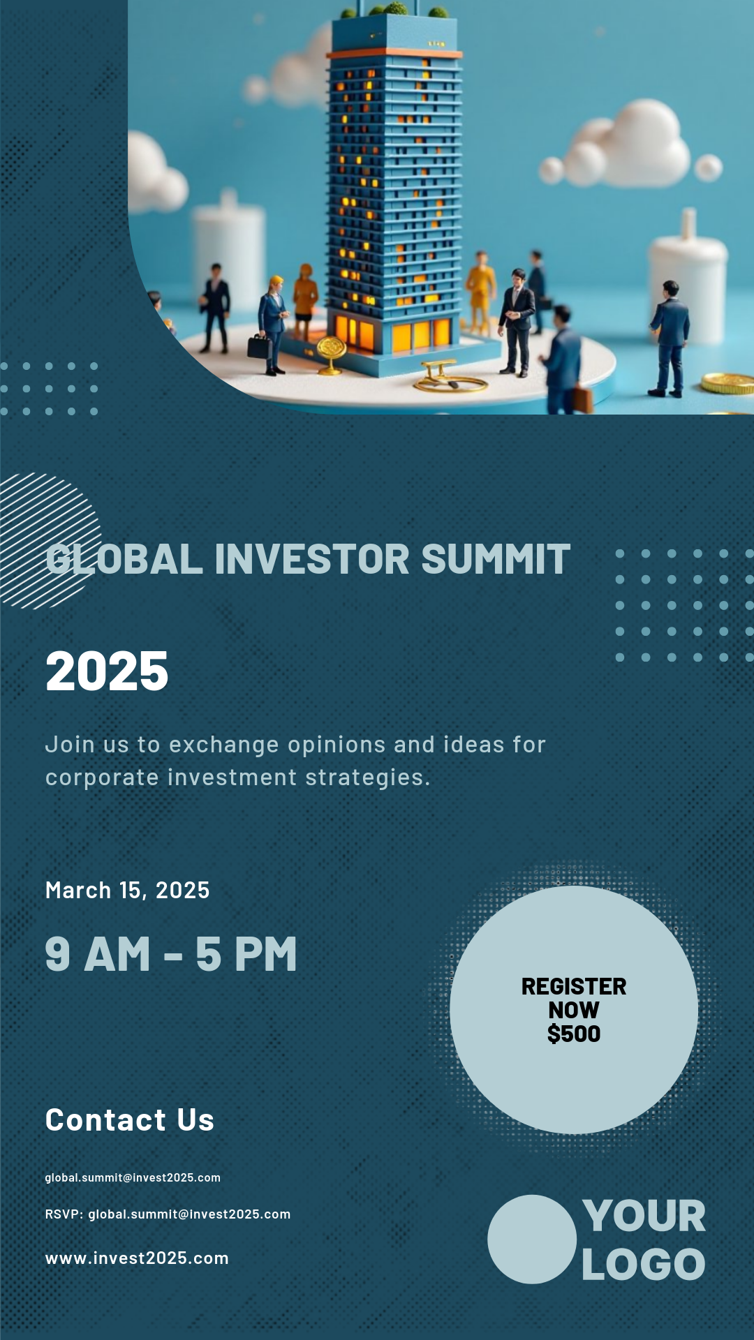 Global Investor Conferences 2025 Summit Poster Template - AI Designs by ...
