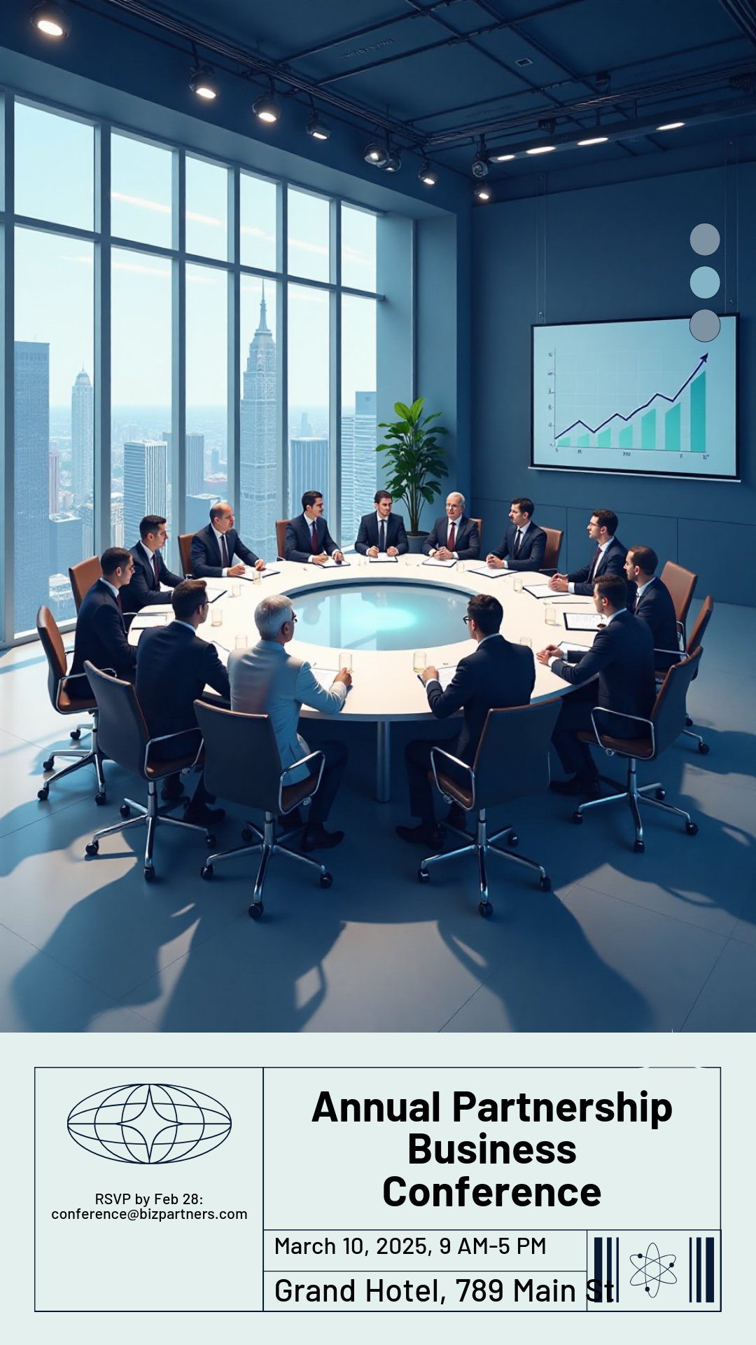 Annual Partnership Business Conference Poster Template - AI Designs by ...