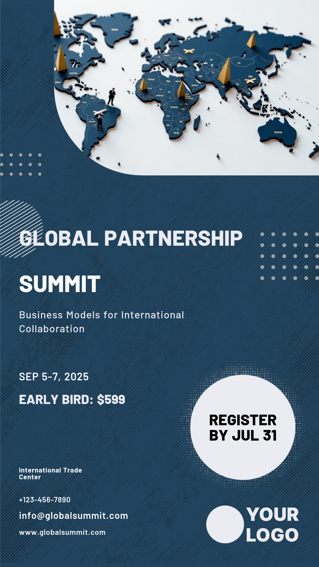 Global Partnership Business Models Summit Poster Template - AI Designs ...