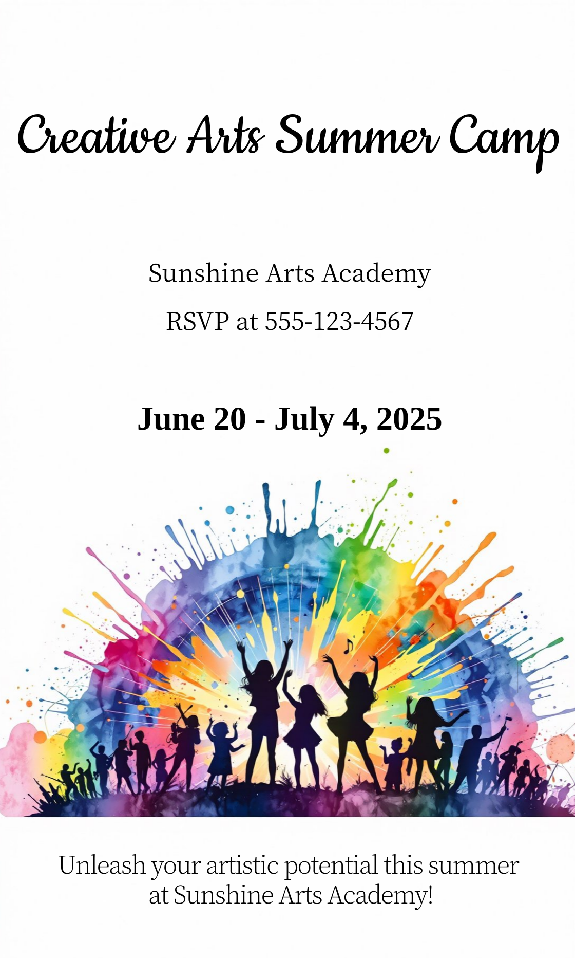 Creative Arts Summer Camps for Teens Invitation Template - AI Designs ...