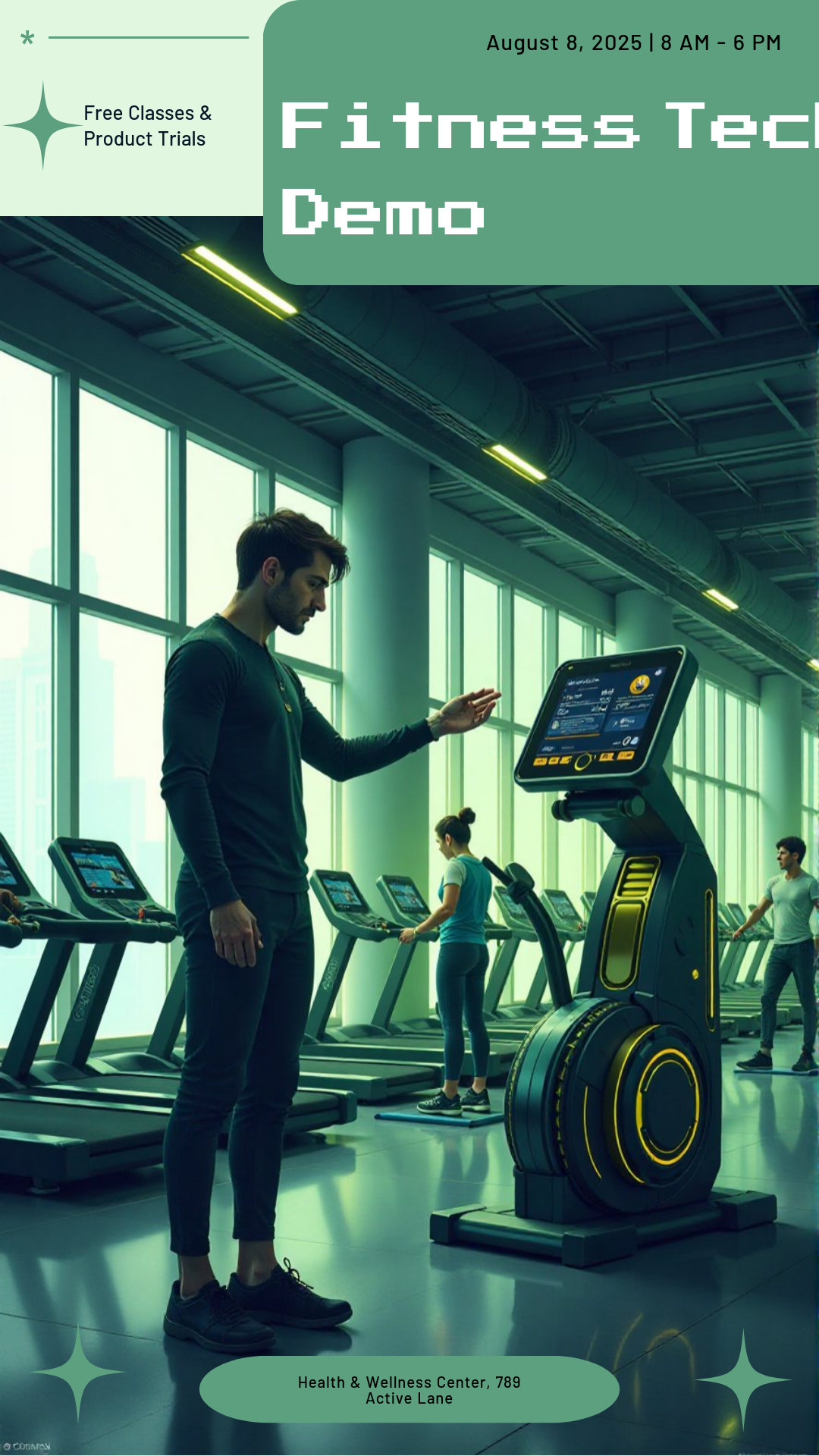 Fitness Tech Product Demo 2025 Poster Template - AI Designs by MolyPix.AI