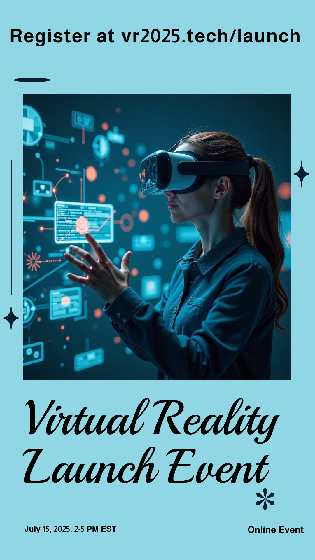 Virtual Reality Launch Event 2025 Poster Template - AI Designs by MolyPix.AI