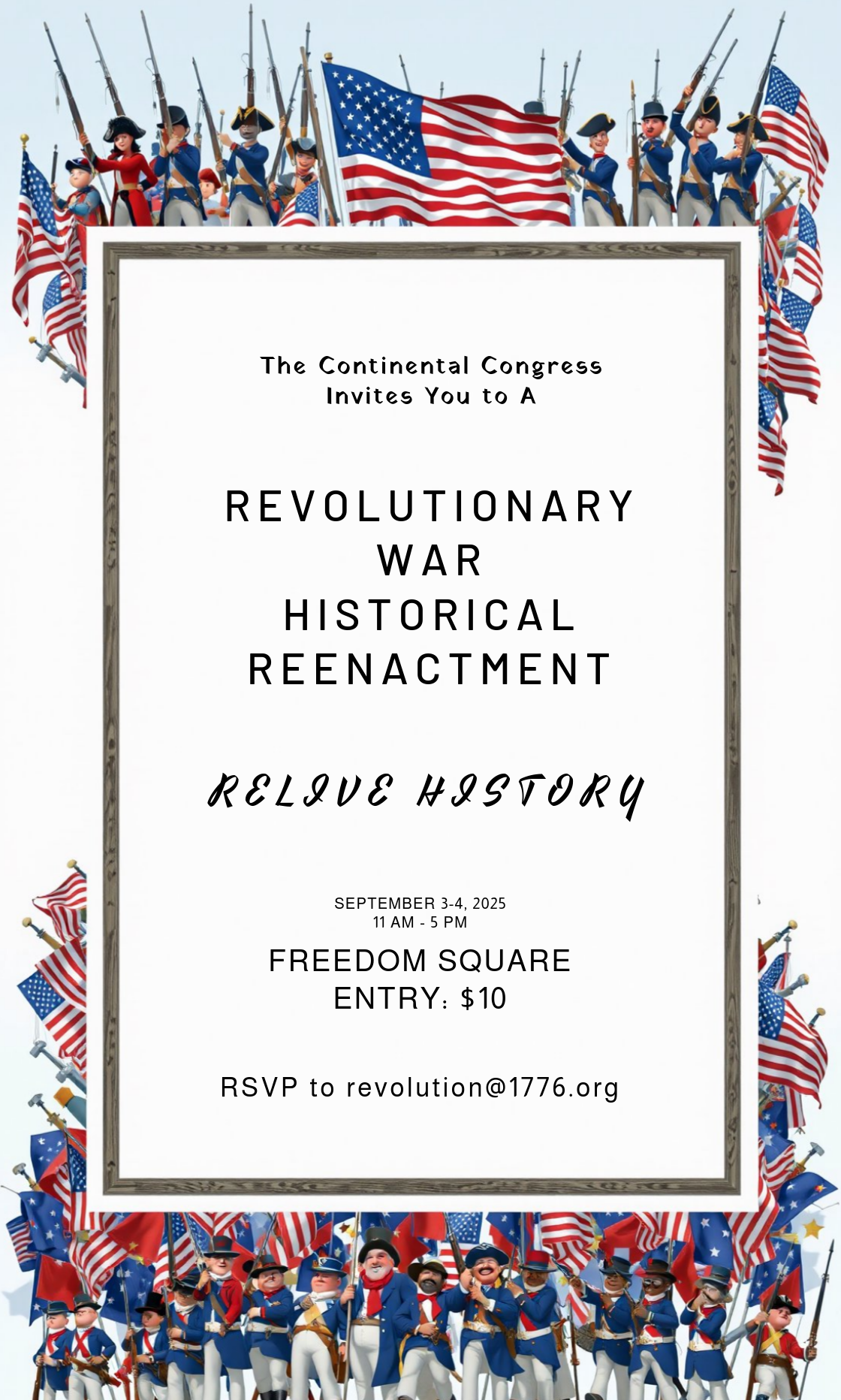 Revolutionary War Historical Reenactment Invitation Template - AI ...