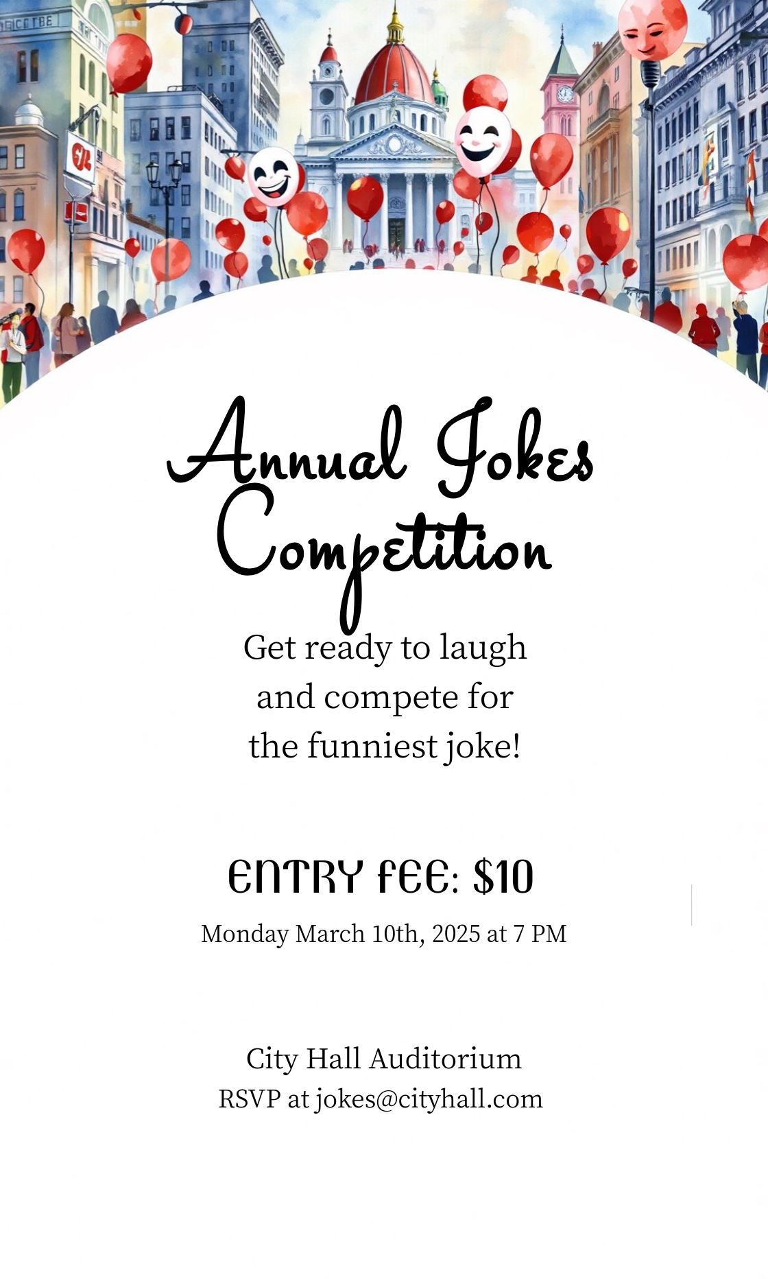 Annual Jokes Competition Invitation Template - AI Designs by MolyPix.AI