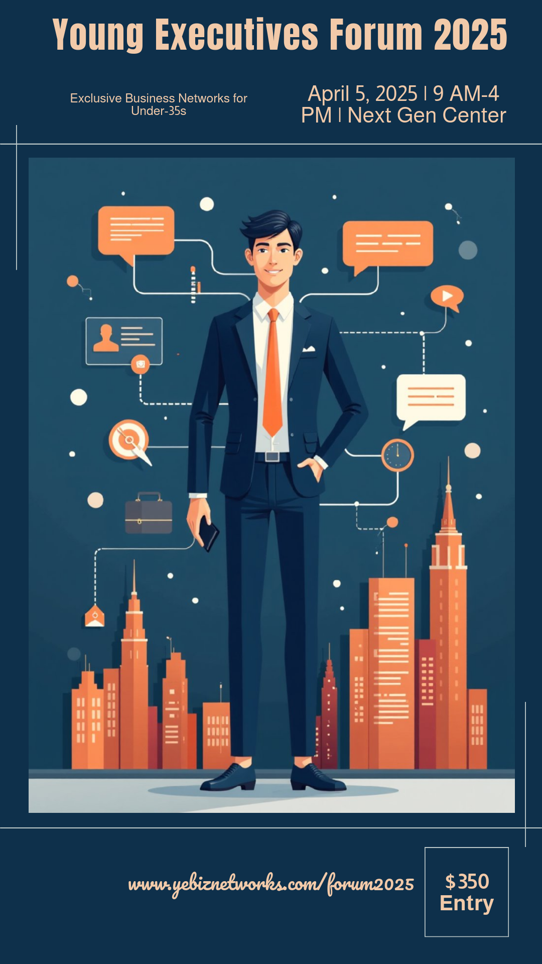 Young Exclusive Business Networks Forum Poster Template - AI Designs by ...