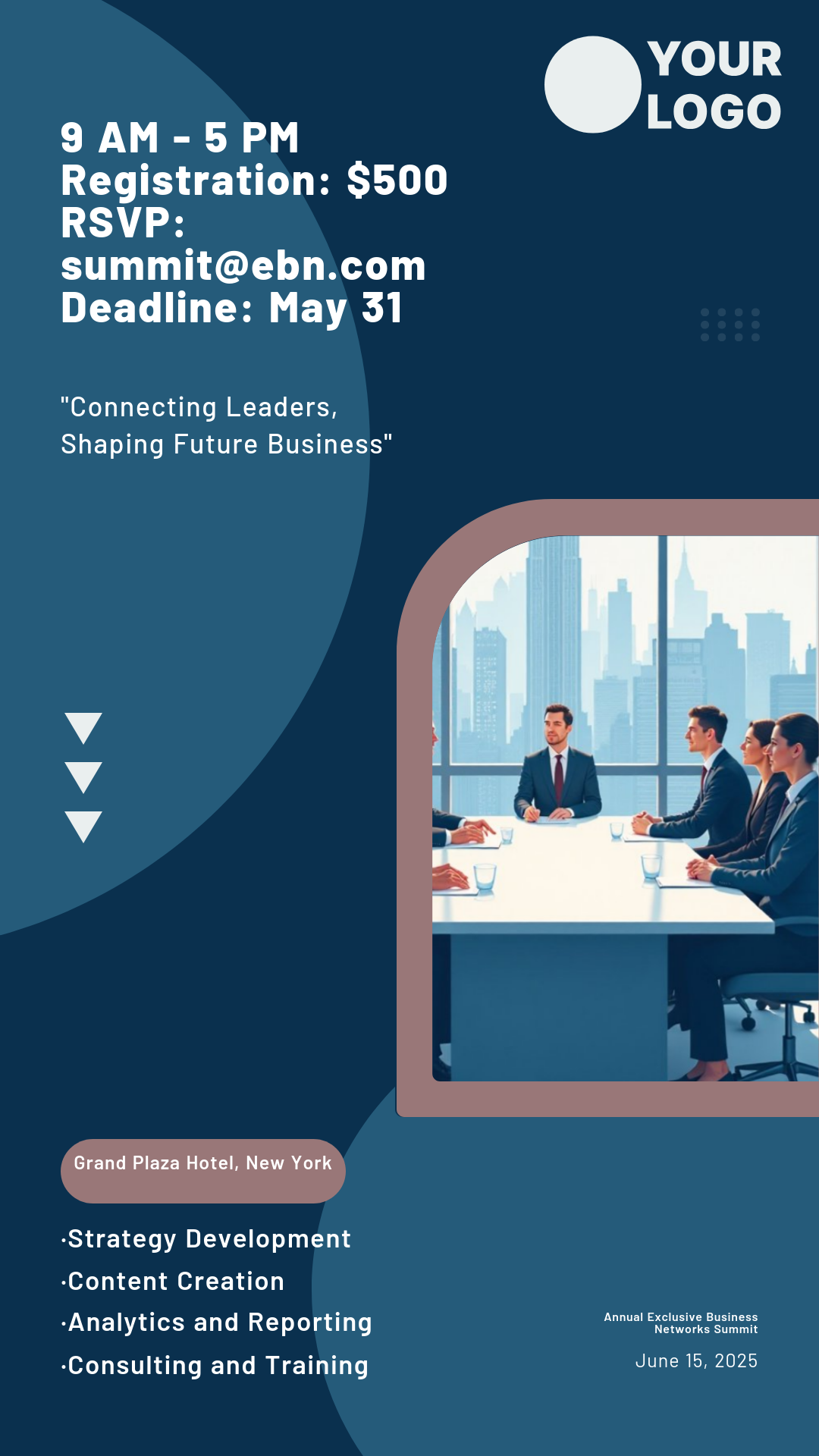 Annual Exclusive Business Networks Summit Poster Template - AI Designs ...