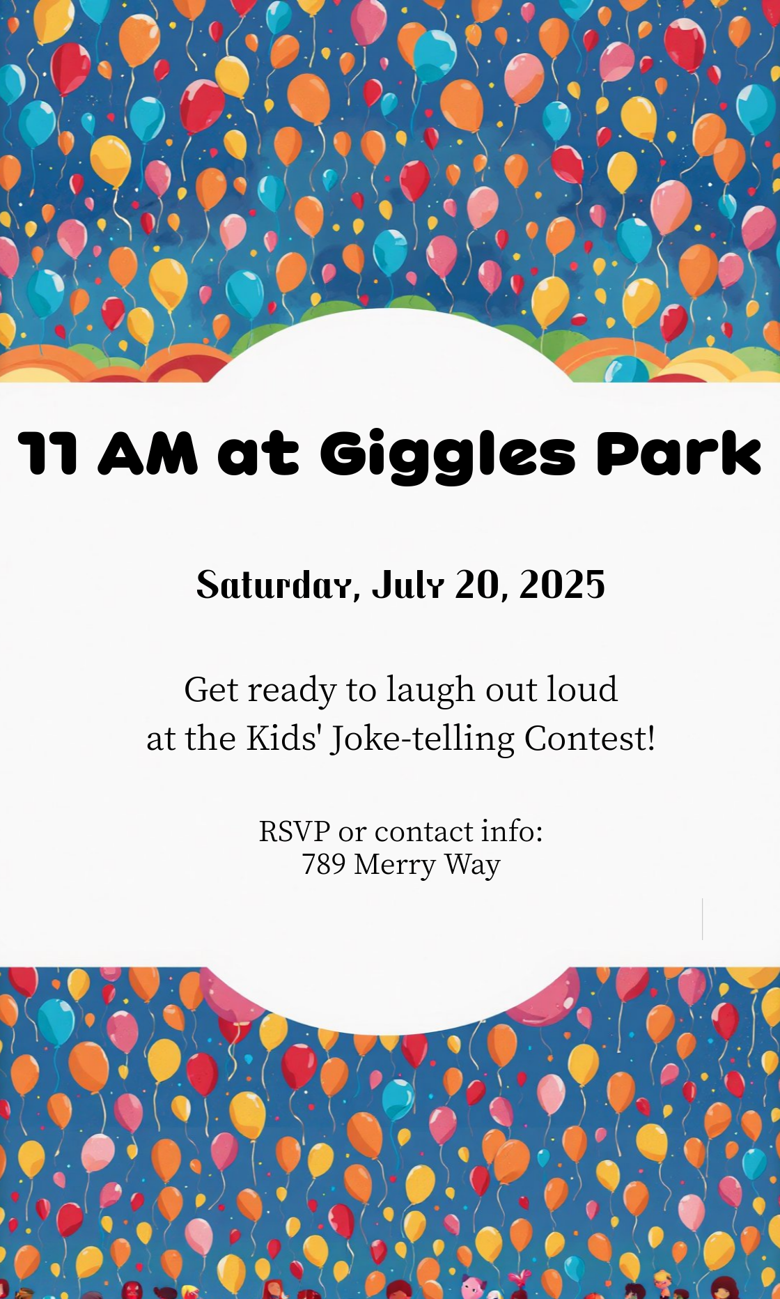 Kids' Joke-telling Humor Contest Invitation Template - AI Designs by ...