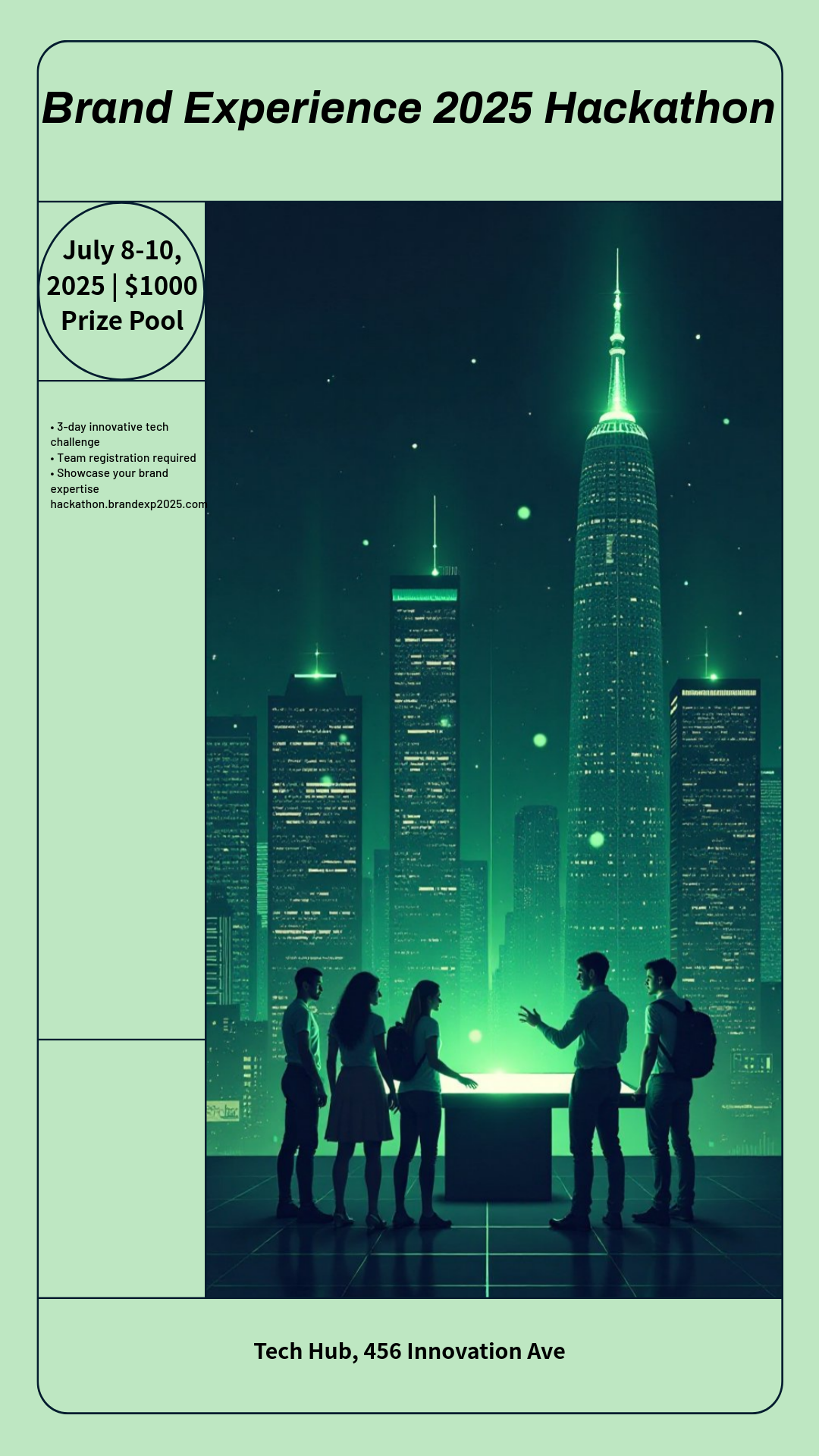 Brand Experience 2025 Hackathon Poster Template - AI Designs by MolyPix.AI