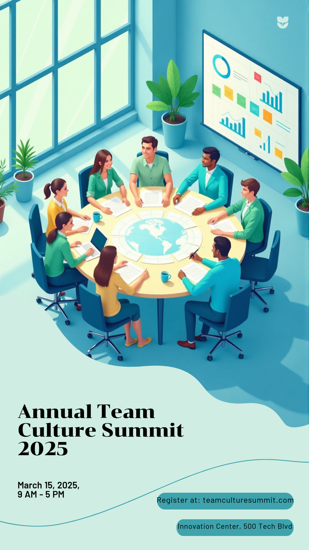 Annual Team Culture 2025 Summit Poster Template - AI Designs by MolyPix.AI