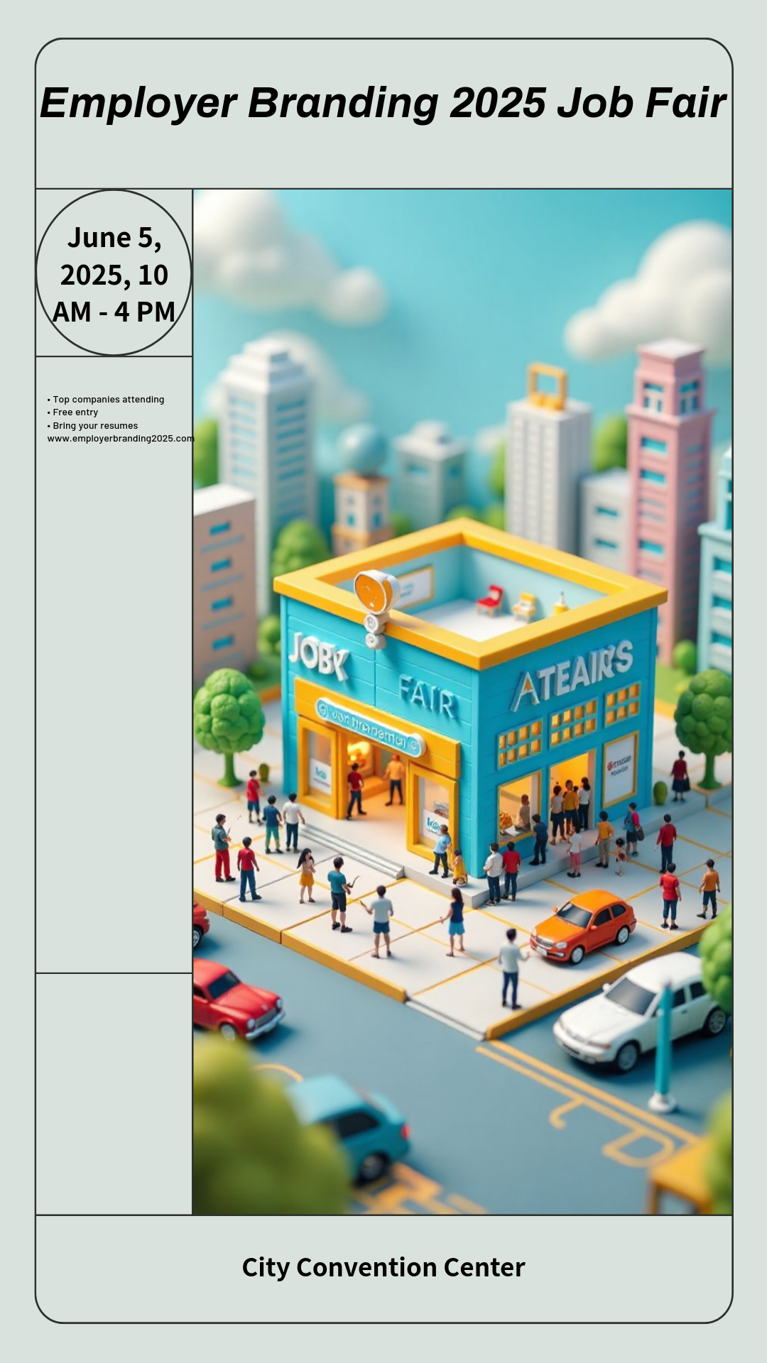 Employer Branding 2025 Job Fair Poster Template - AI Designs by MolyPix.AI