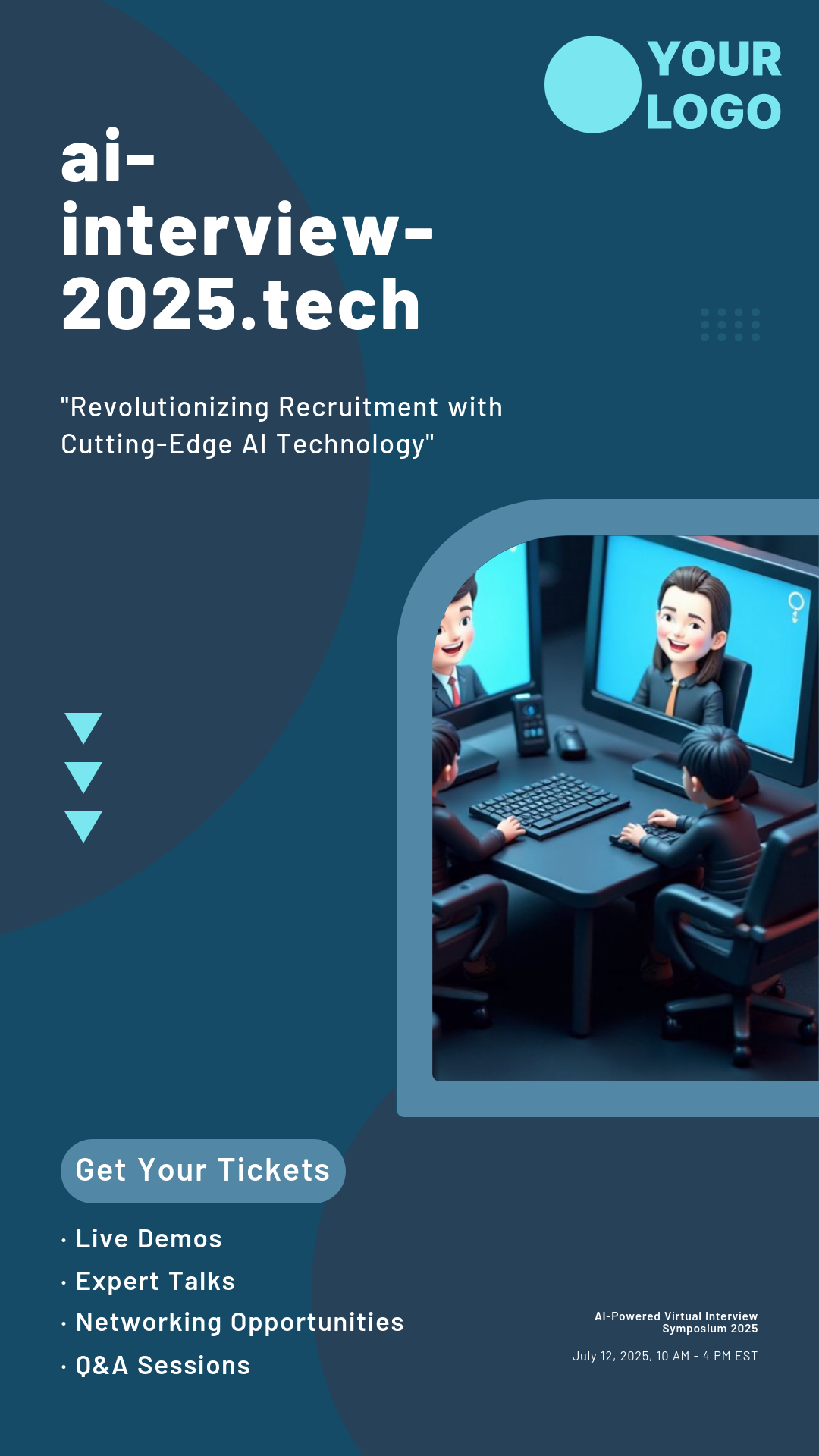 AI-Powered Virtual Interview 2025 Symposium Poster Template - AI Designs by MolyPix.AI