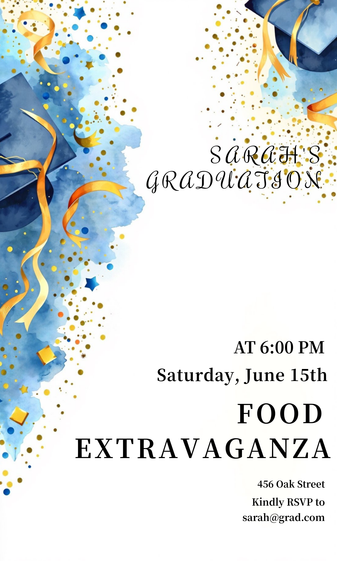 Graduation Party Food Extravaganza Invitation Template - AI Designs by ...