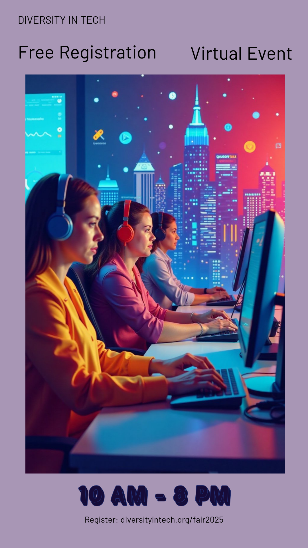 Diversity Tech Virtual Interview 2025 Poster Template - AI Designs by ...