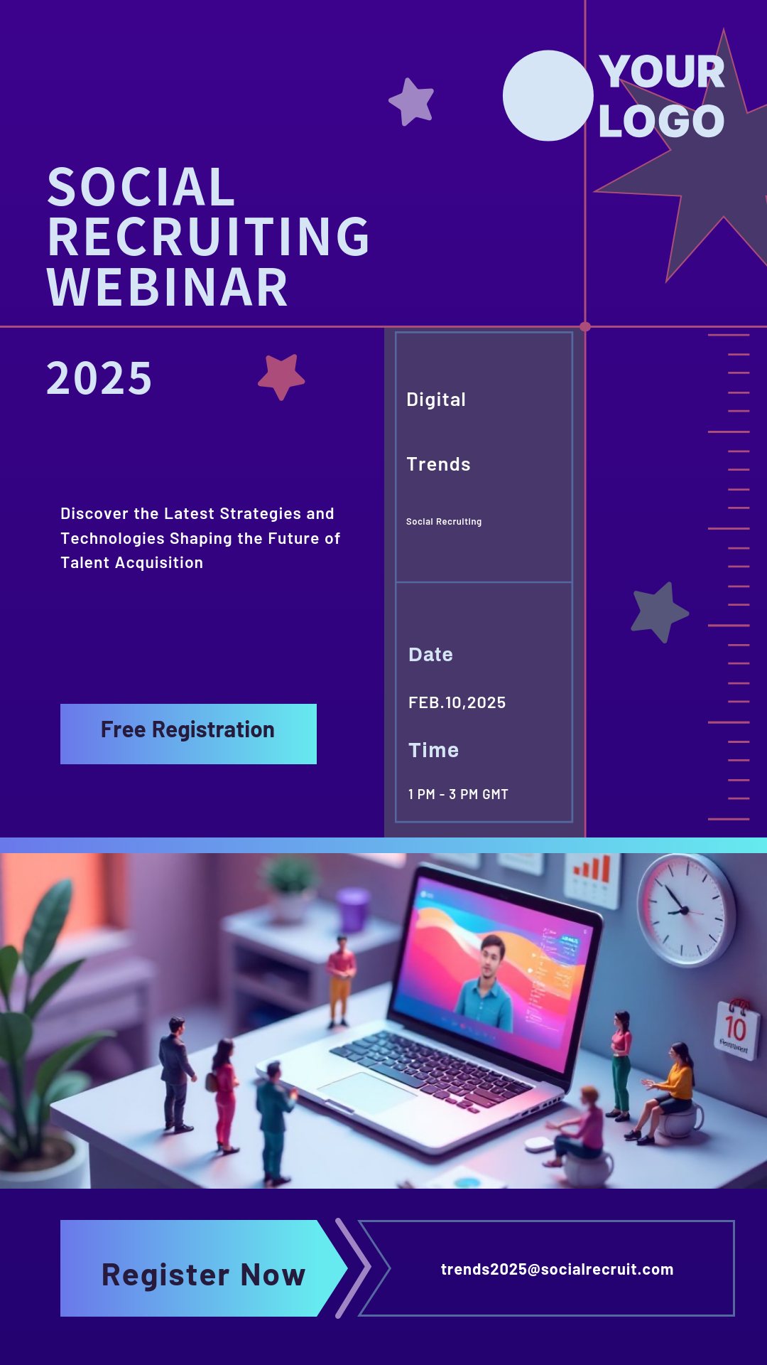 Social Recruiting 2025 Trends Webinar Poster Template - AI Designs by ...