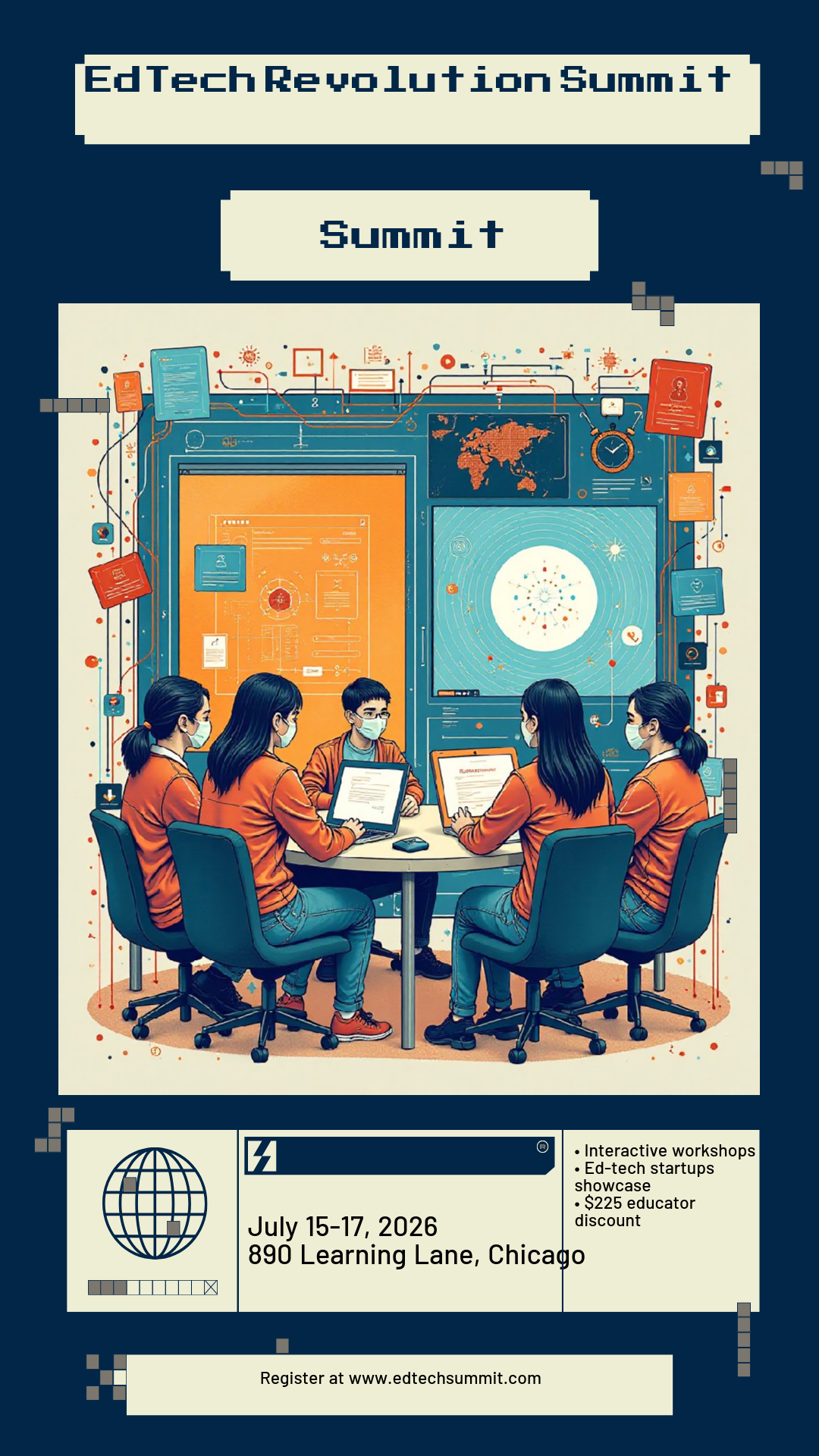 EdTech Revolution Tech Innovation Conferences Poster Template - AI Designs by MolyPix.AI