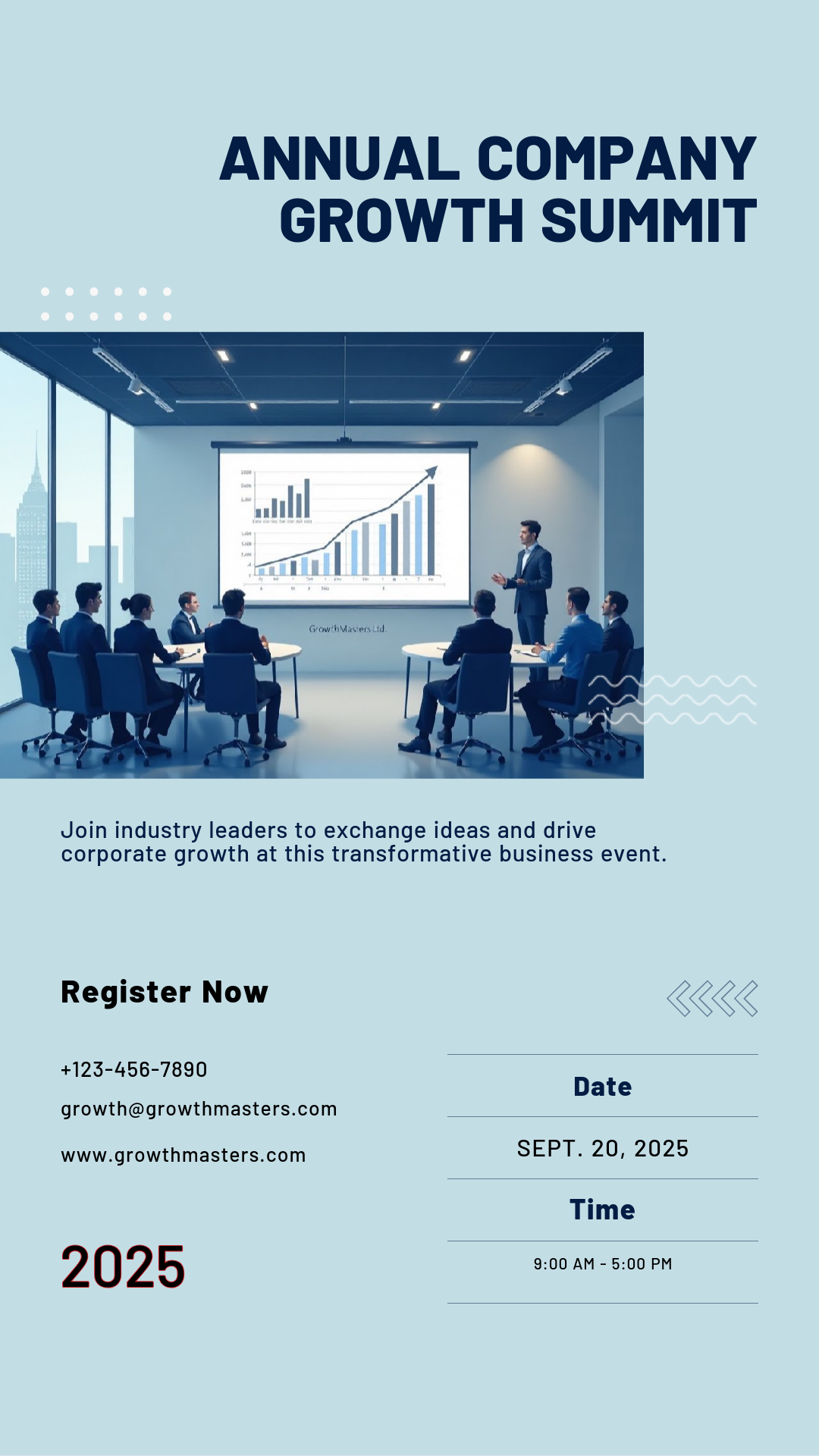 Annual Company Growth Summit Poster Template - AI Designs by MolyPix.AI
