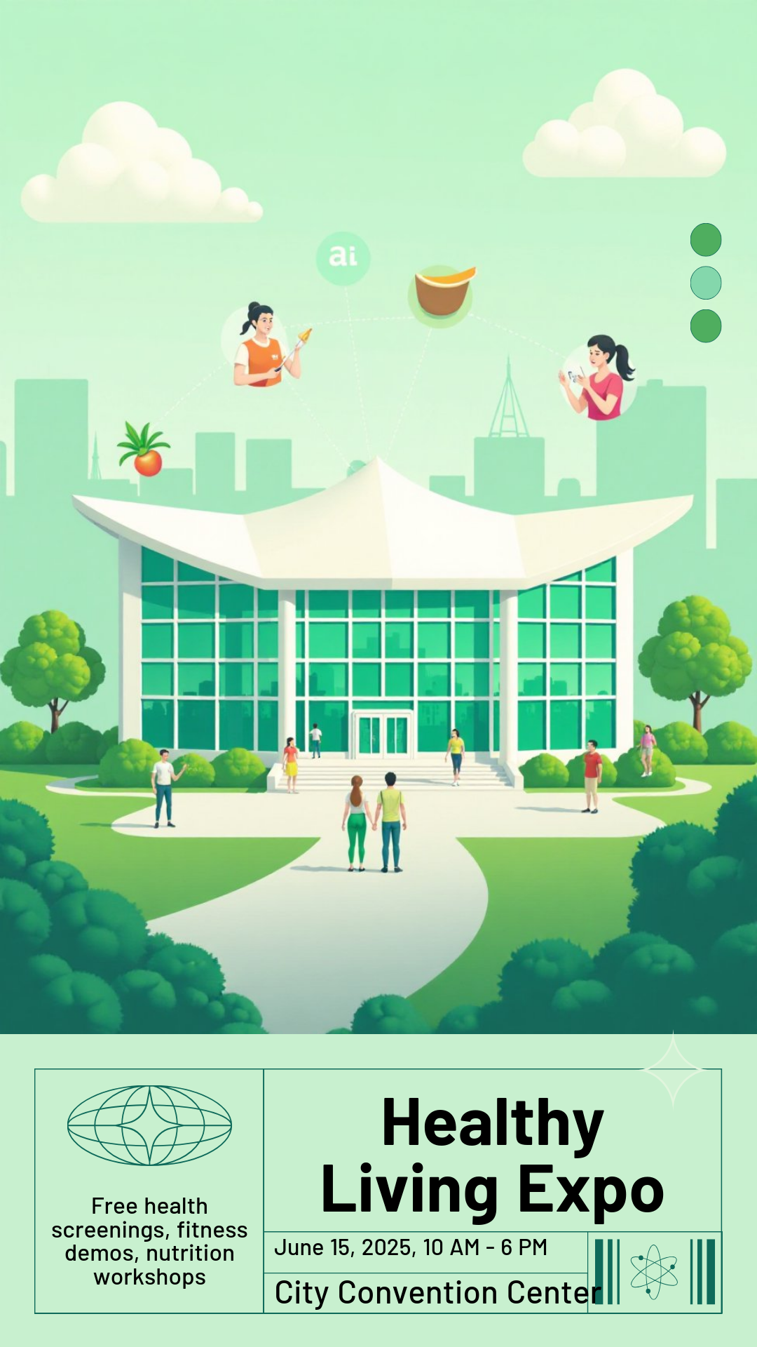 Healthy Living Expo Poster Template - AI Designs by MolyPix.AI