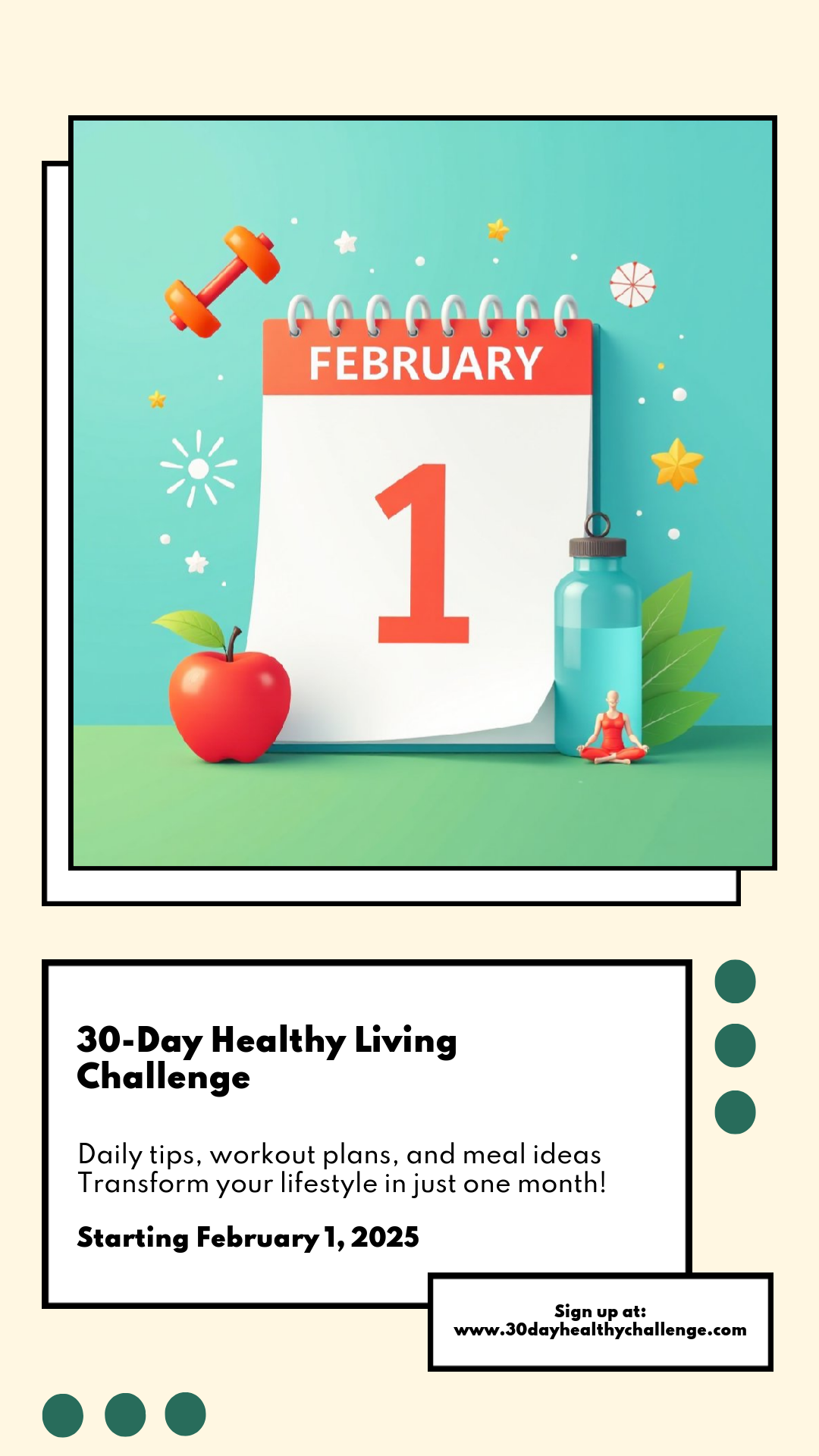 30-Day Healthy Living Challenge Poster Template - AI Designs by MolyPix.AI