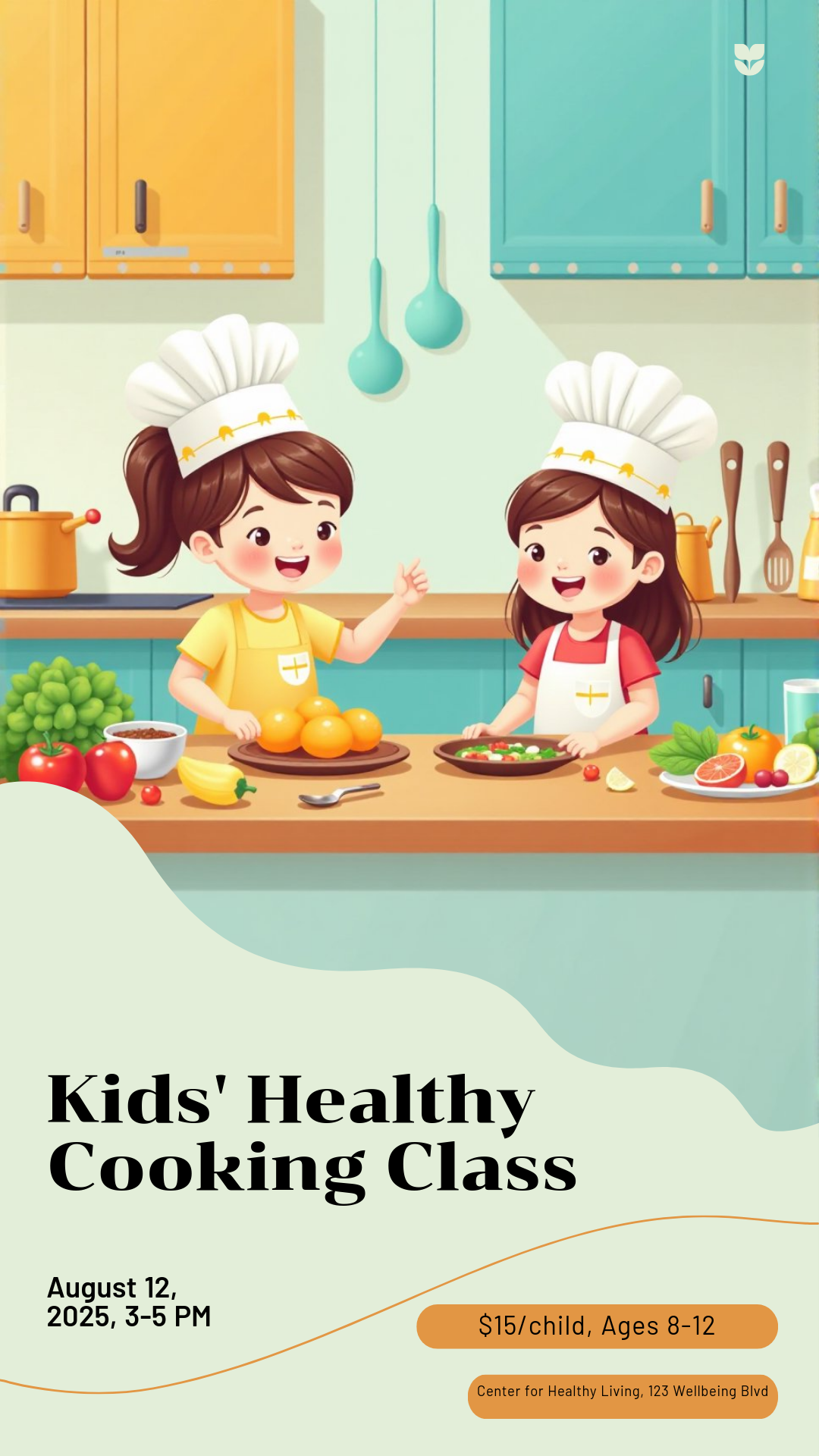 Kids' Cooking Center for Healthy Living Poster Template - AI Designs by ...