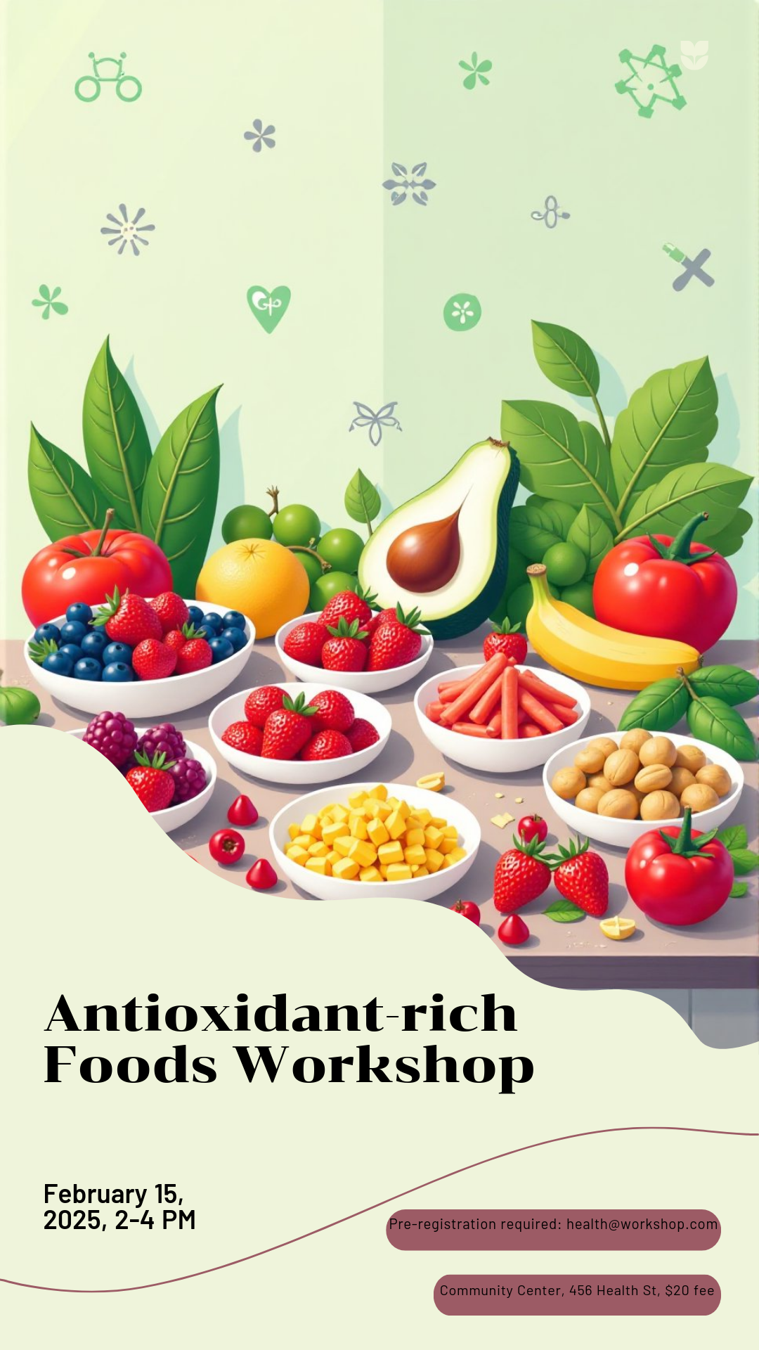 Antioxidant-rich Foods Workshop Poster Template - AI Designs by MolyPix.AI