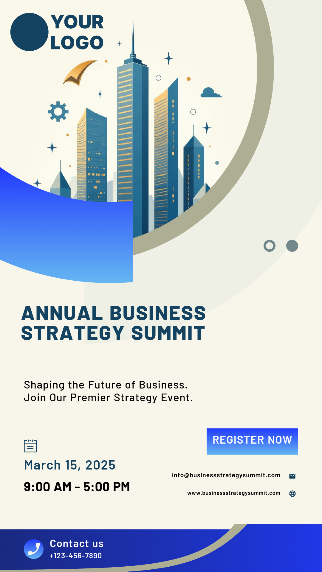 Annual Business Strategy 2025 Summit Poster Template - AI Designs by ...
