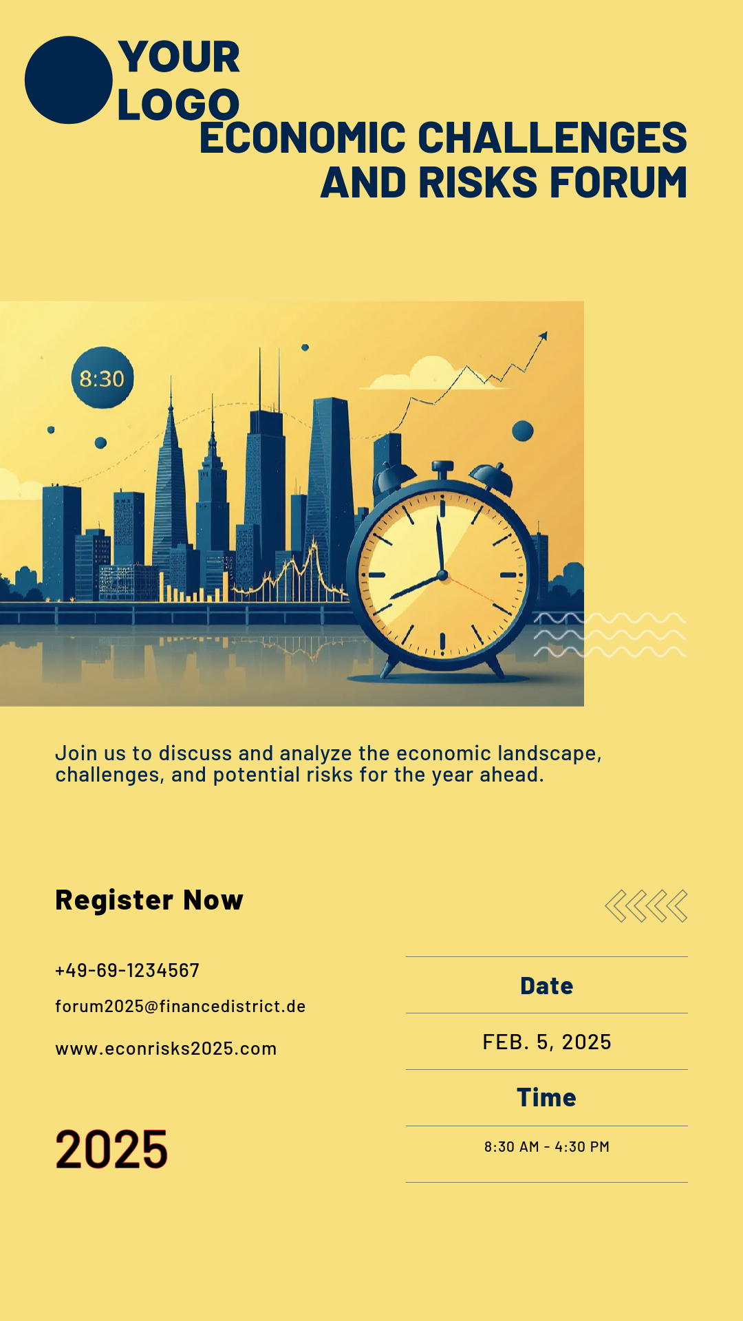 Economic Challenges and Risks 2025 Poster Template - AI Designs by ...