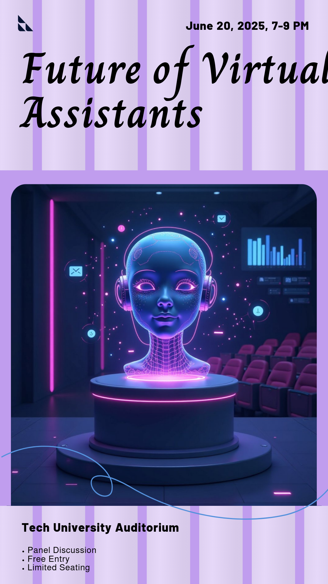 Future of Virtual Assistants Panel Poster Template - AI Designs by ...