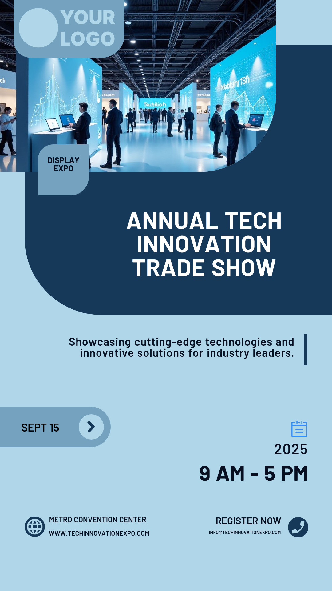 Tech Innovation Trade Show Displays Poster Template - AI Designs by ...