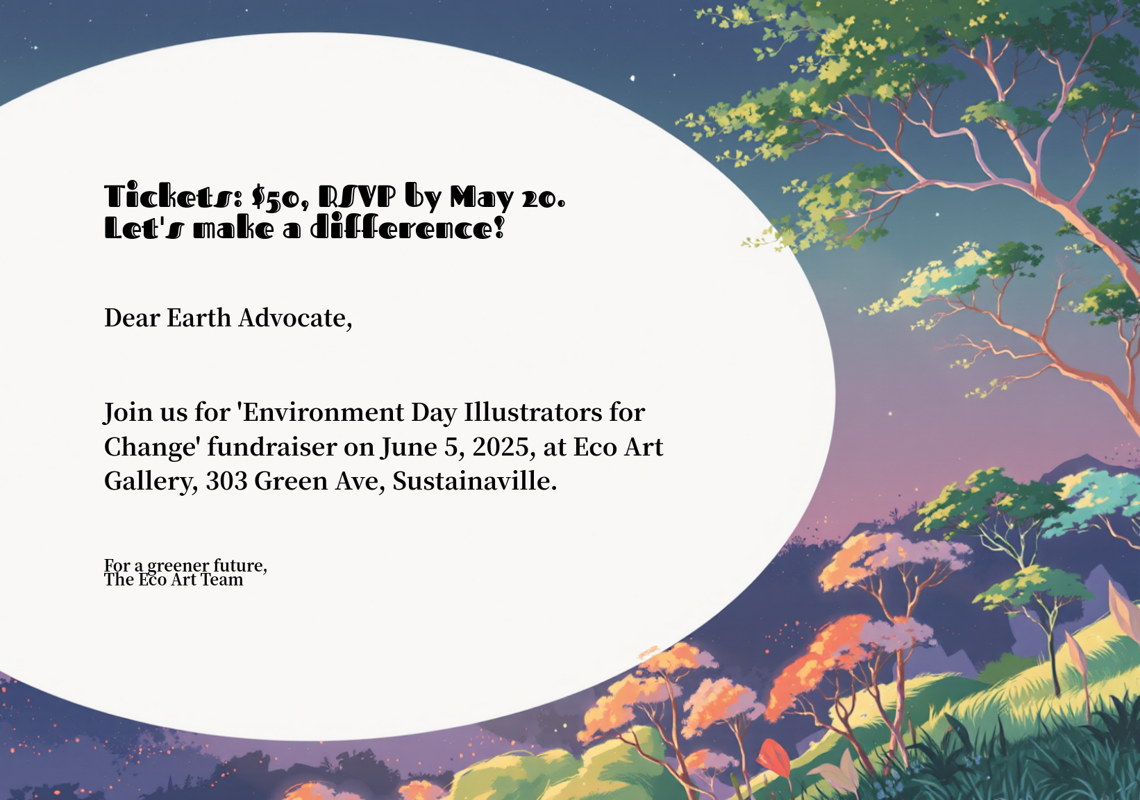 Environment Day Illustrator Fundraiser Postcard Template - AI Designs ...