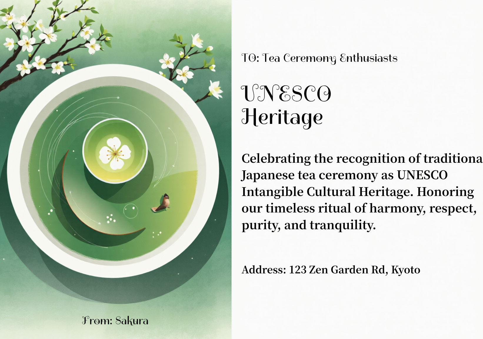 Intangible Cultural Heritage Tea Postcard Template - AI Designs by ...